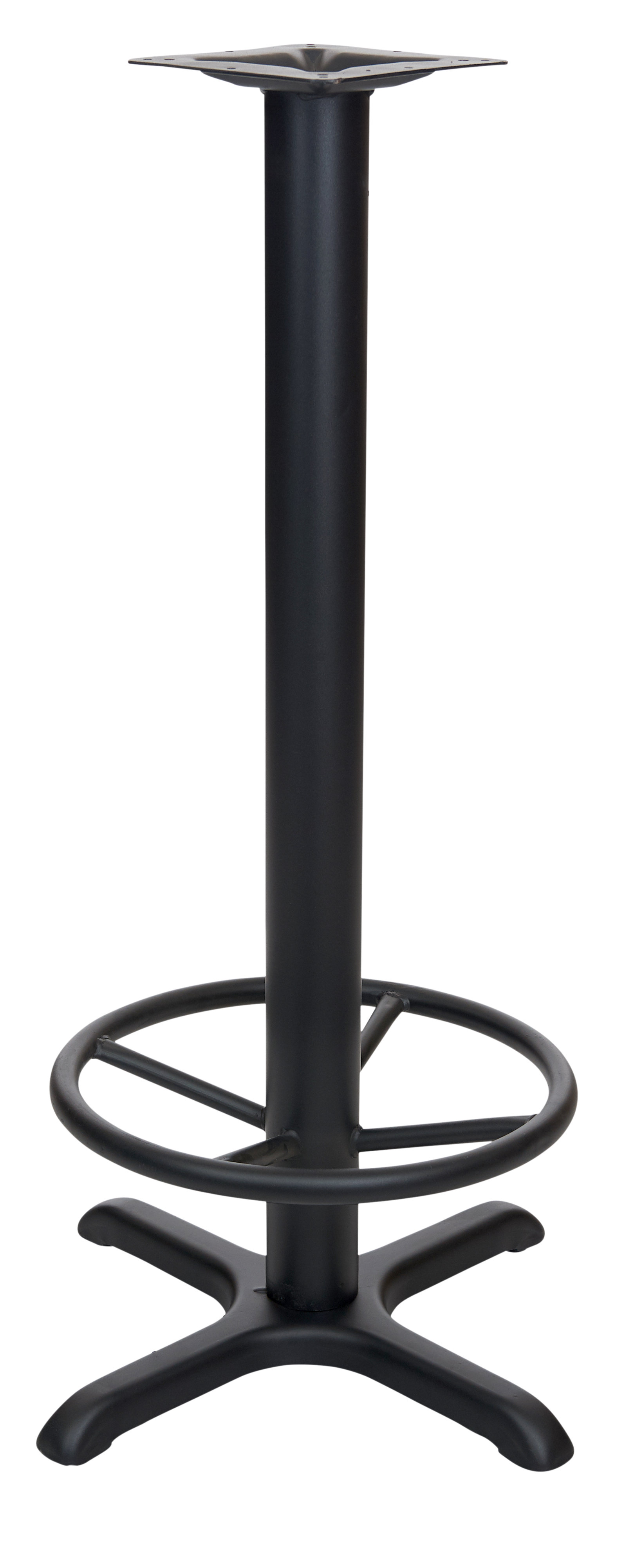 BFM Seating STB - Base de table intérieure à hauteur de bar en croix 22 po x 22 po avec anneau ...