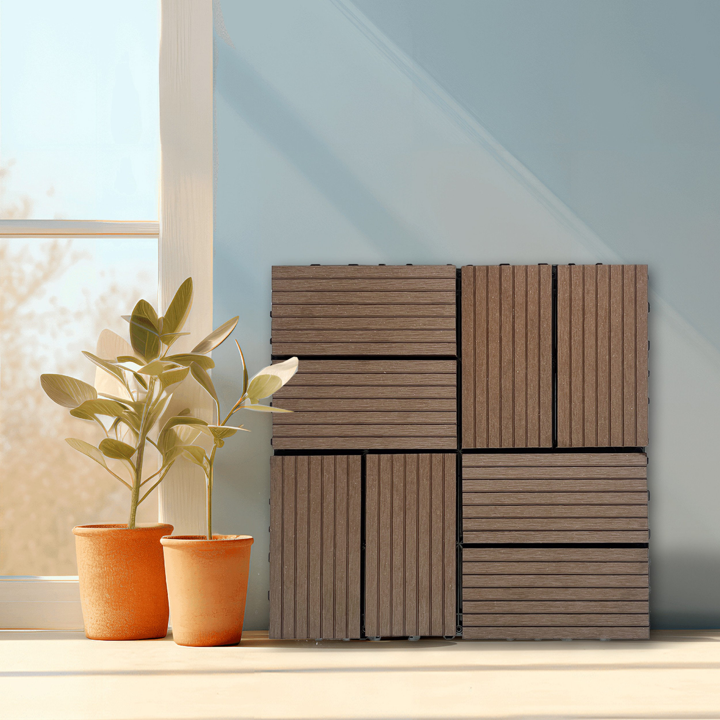RAY'S RUGS & FLOORING LLC Wood Plastic Composite Decking Tiles 12x12 ...