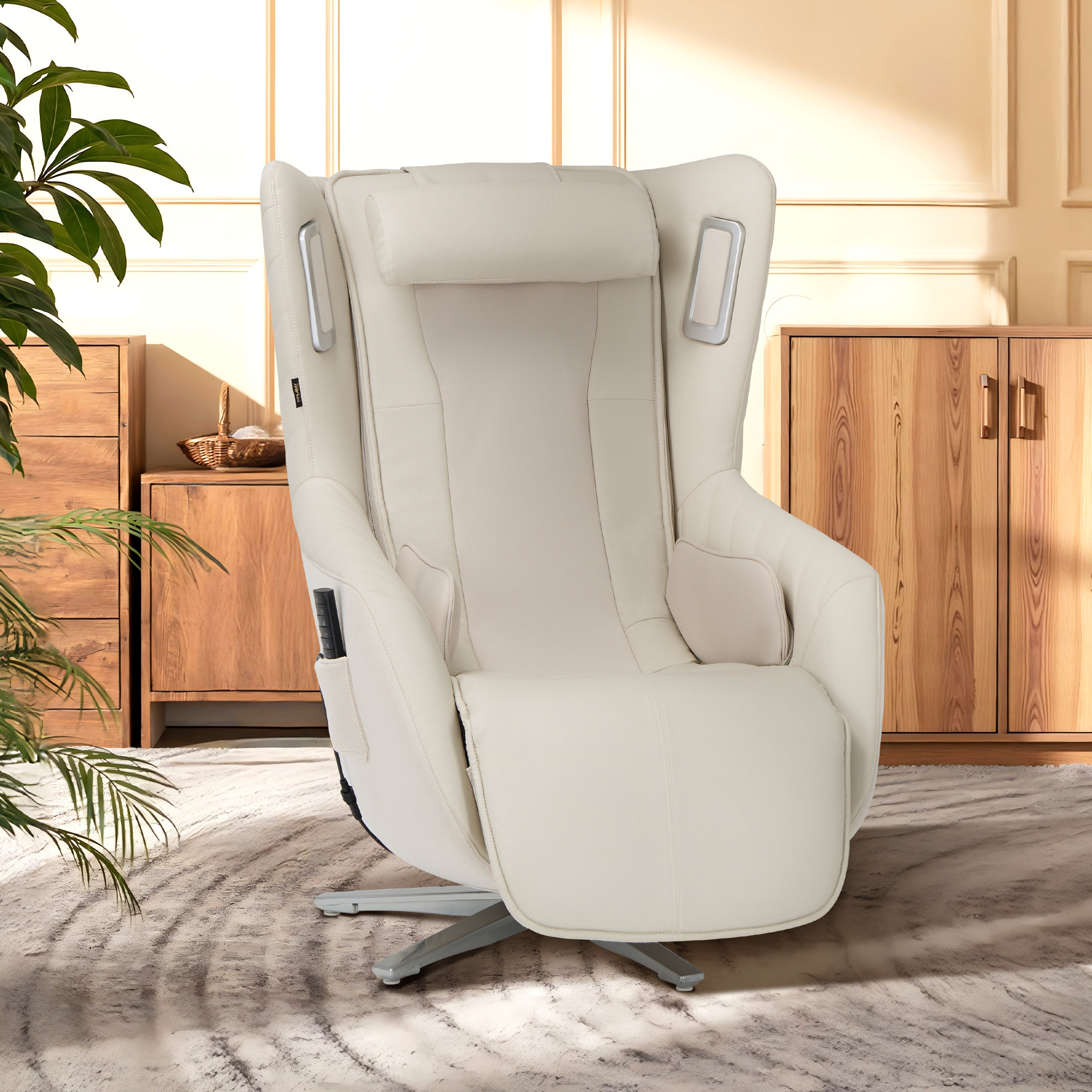 Inbox Zero Heated Leather Massage Chair with SL Track, Zero-Gravity ...