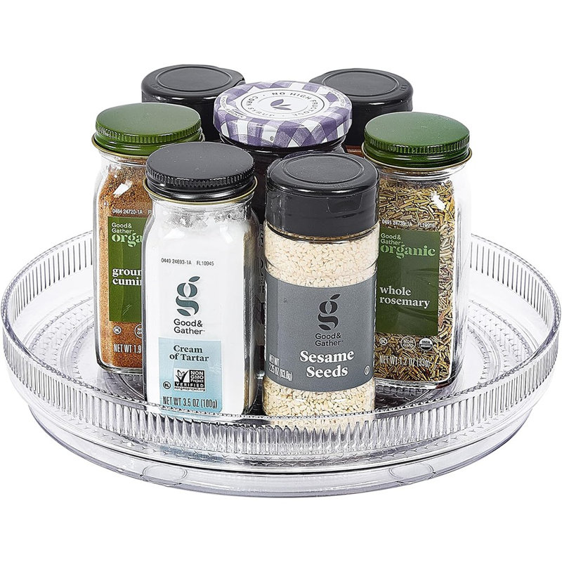 Rebrilliant Plastic Lazy Susan Organizer, Clear Pantry Shallow L ...