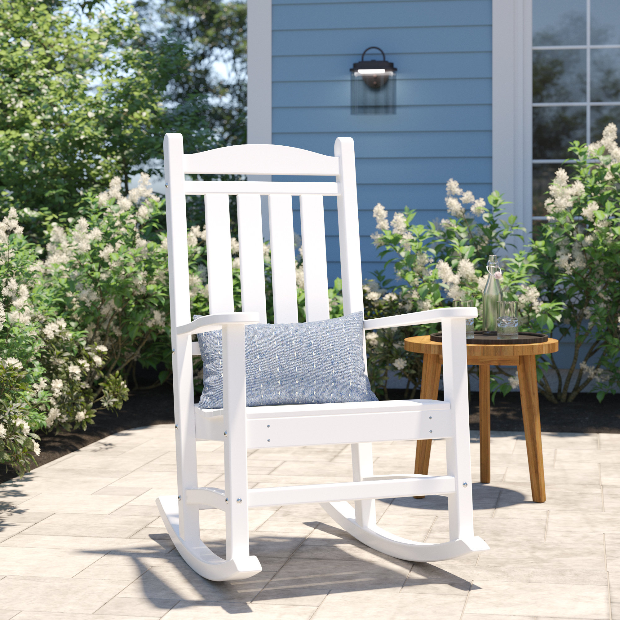 Lark Manor Aiyanna Outdoor Potwin Rocking Plastic Chair & Reviews ...