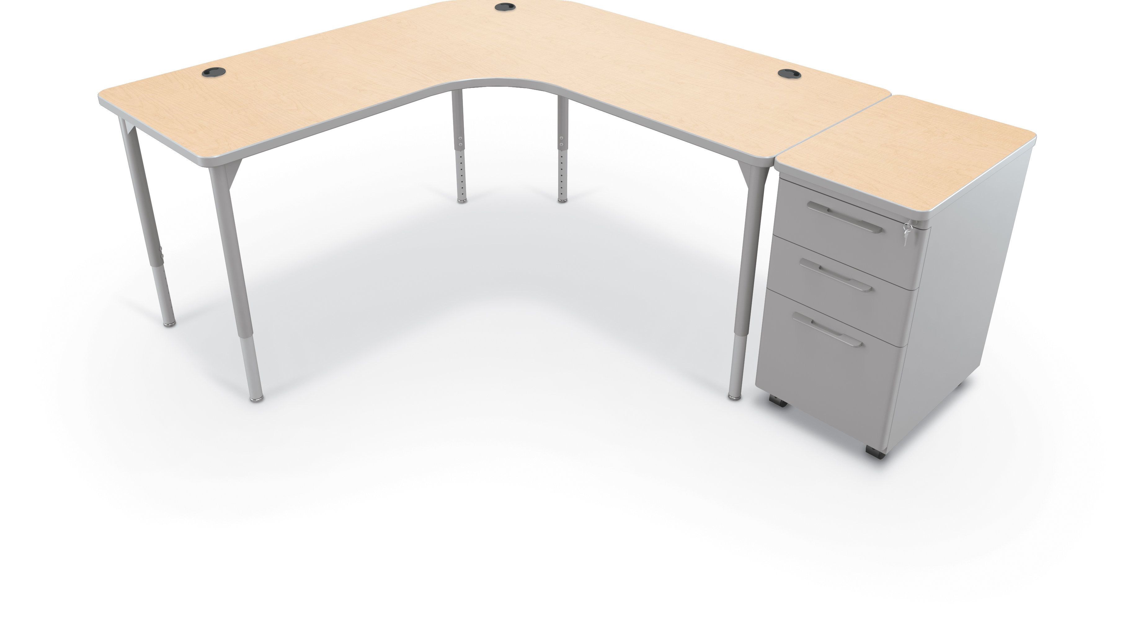 MooreCo Hierarchy Height Adjustable L-Shape Sit to Standing Teacher ...