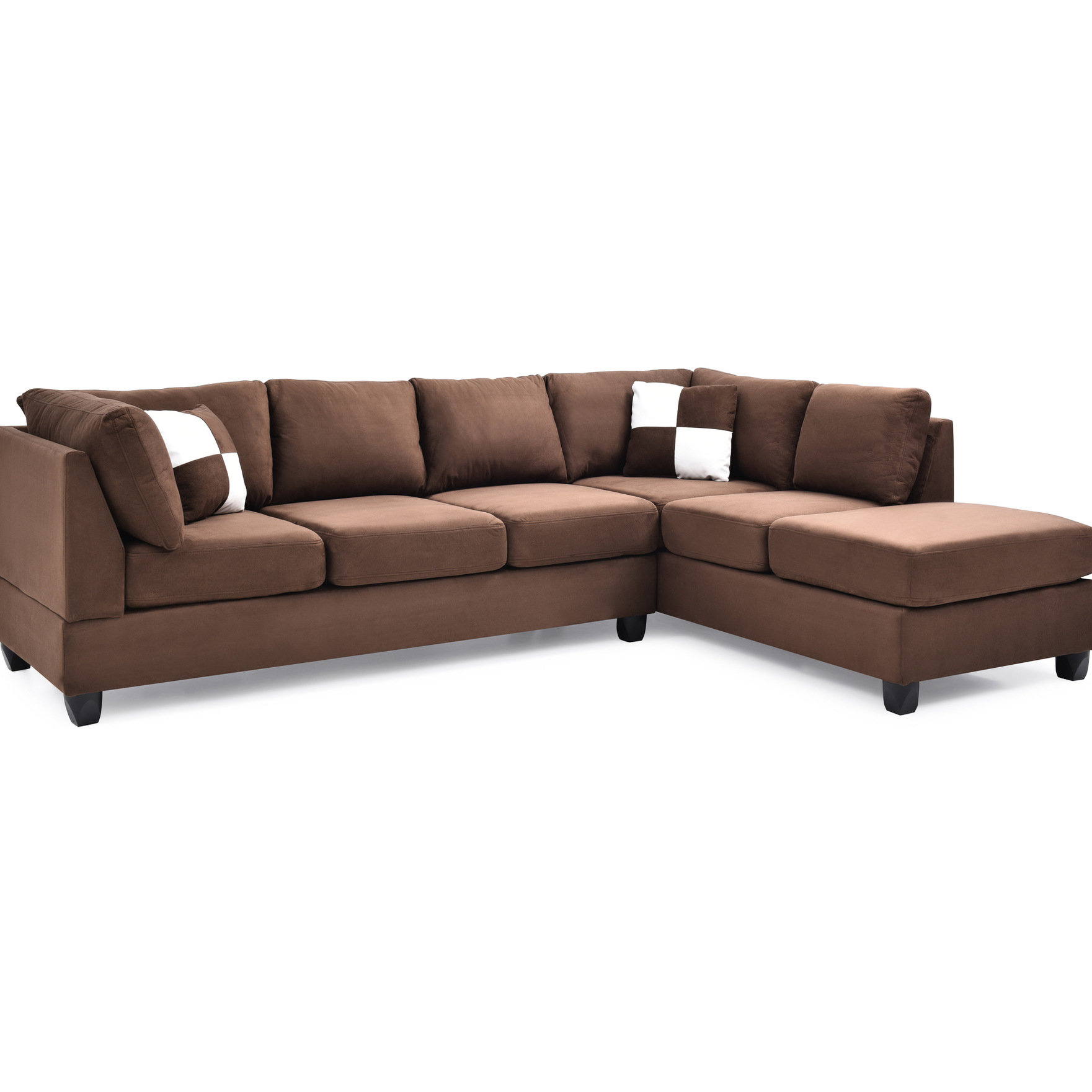 Latitude Run® Chocolate Sectional Couch With Foam And Pocketed Coil ...