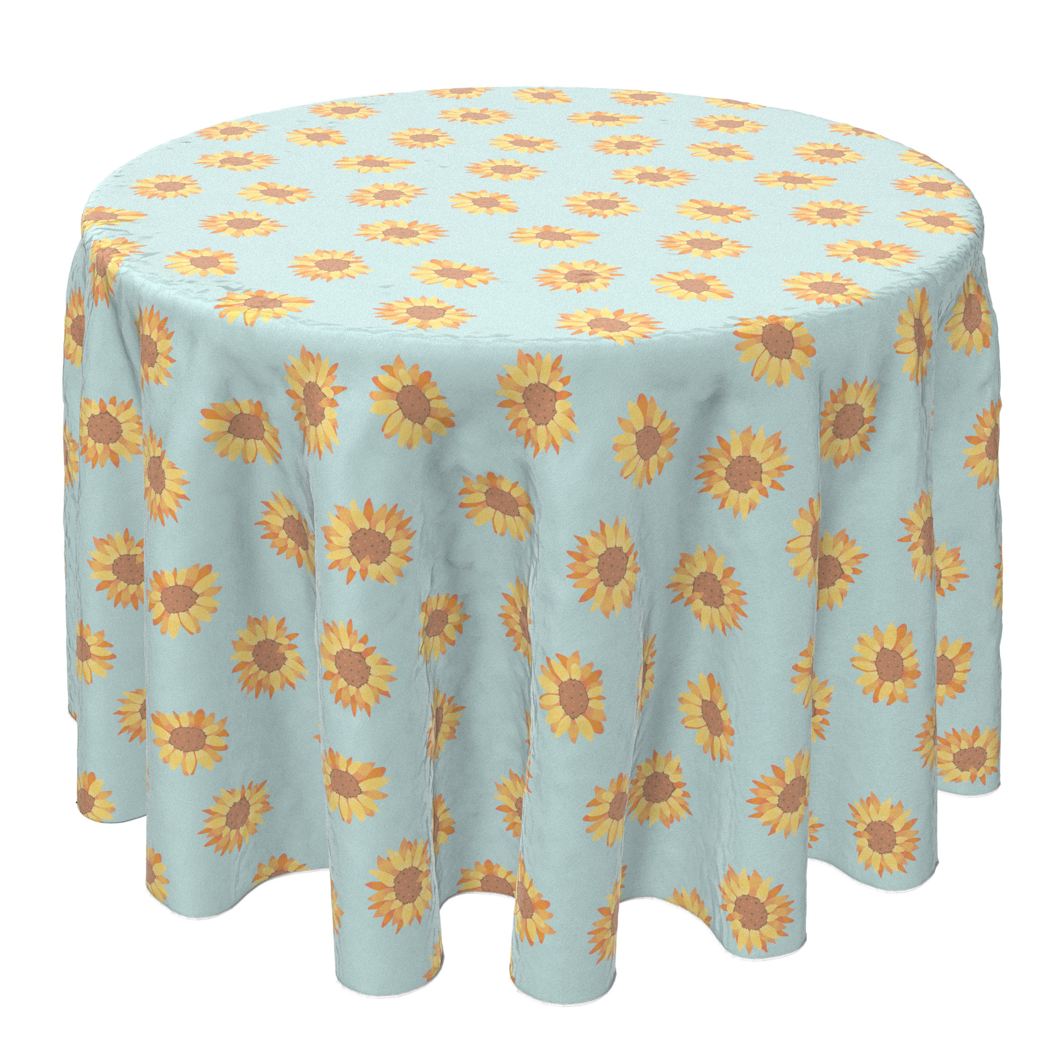 East Urban Home Round Floral Cotton Twill Tablecloth | Wayfair