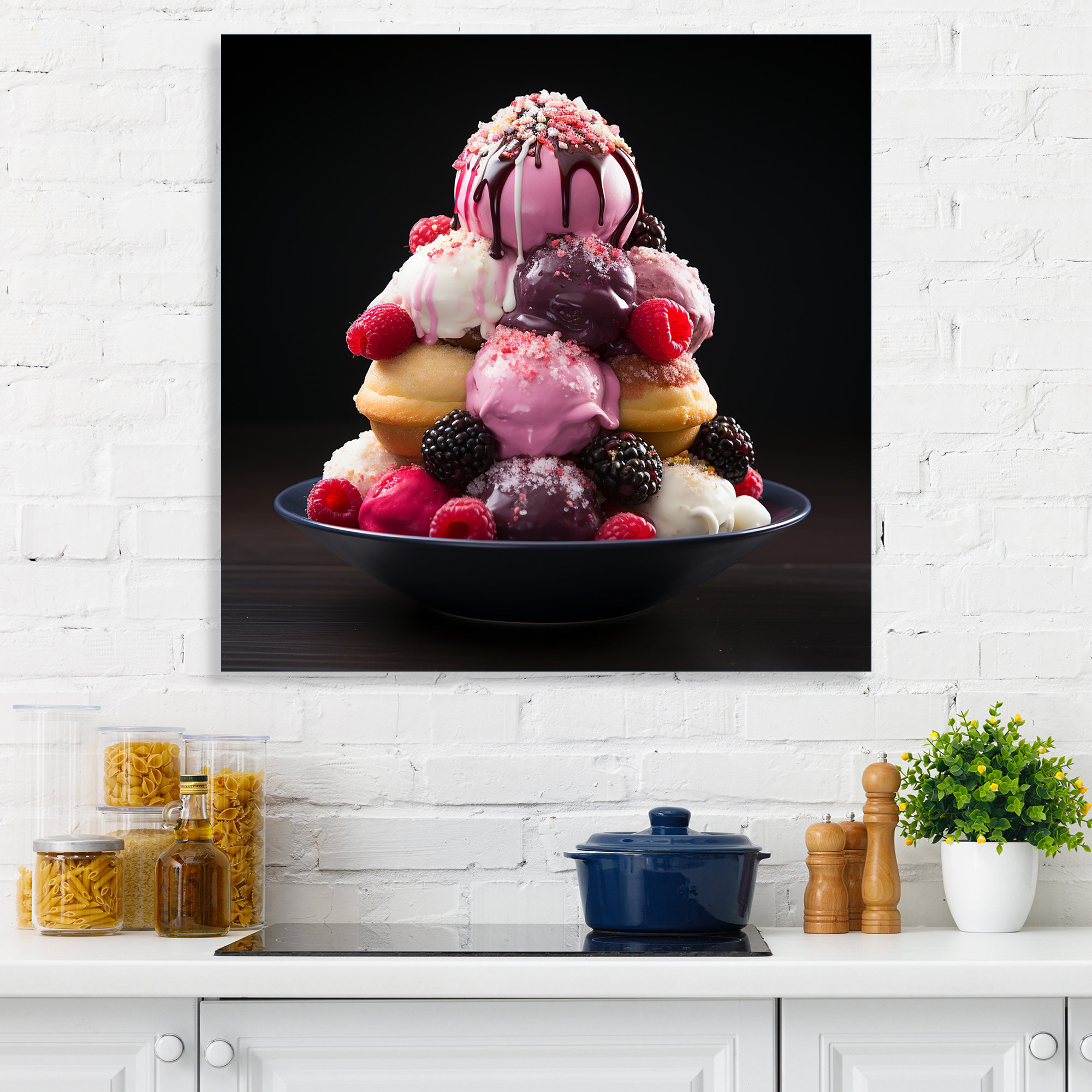Ebern Designs Icecream Sundae Dessertschaos - Desserts Wall Art | Wayfair