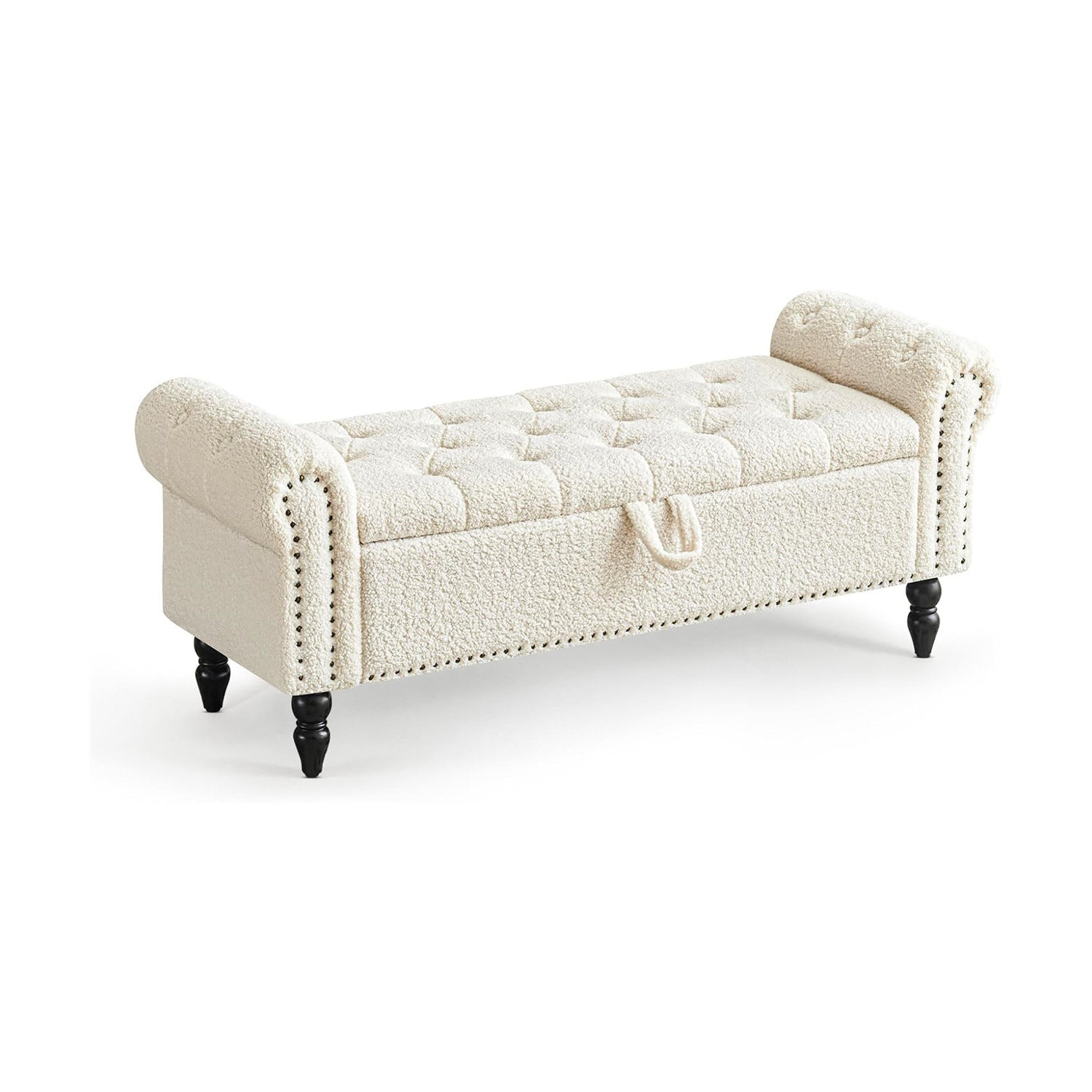 Latitude Run® Modern Storage Ottoman Bench,With Rolled Arm,Comfort And ...