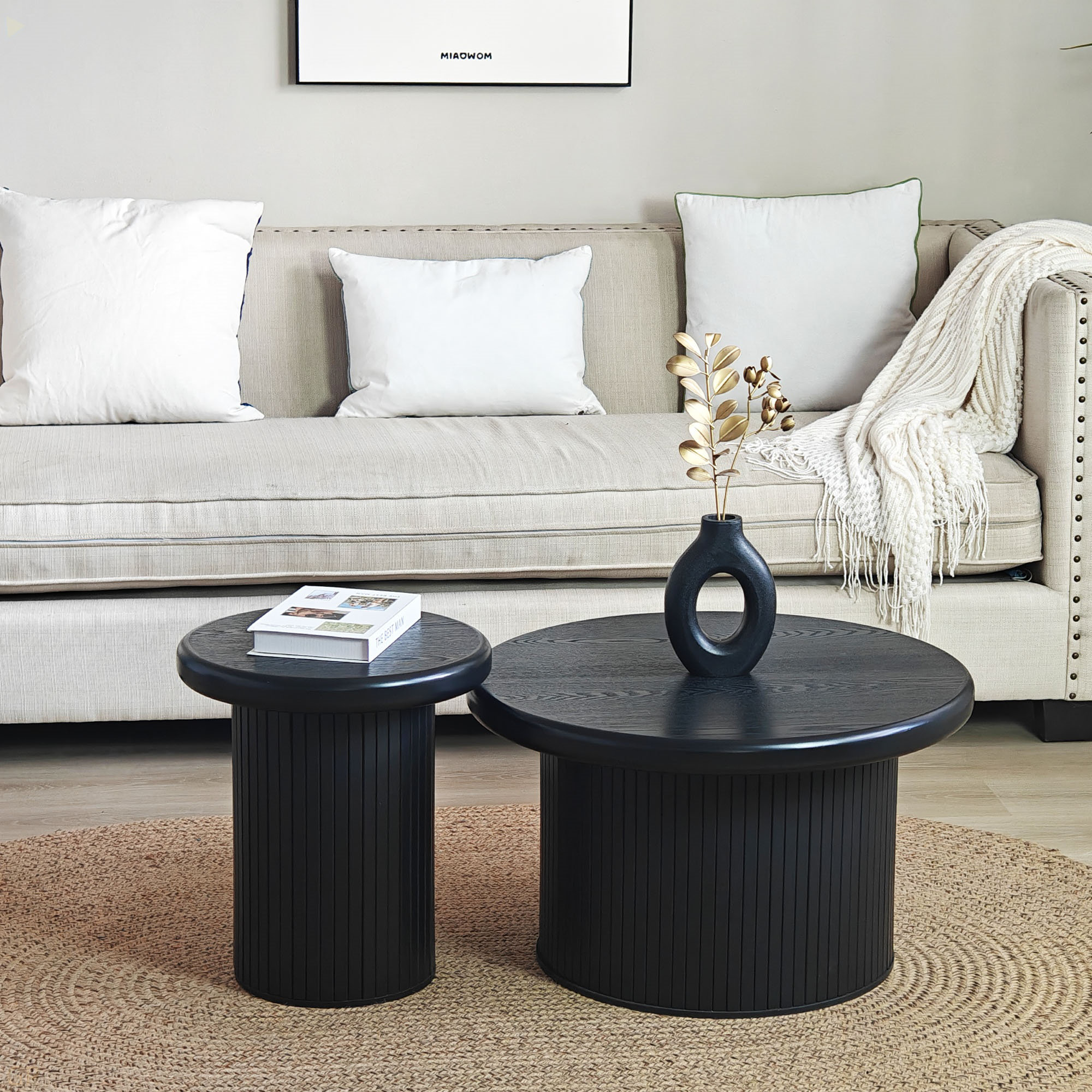 Latitude Run® Modern Round Coffee Table Set – Dual Table Combination ...
