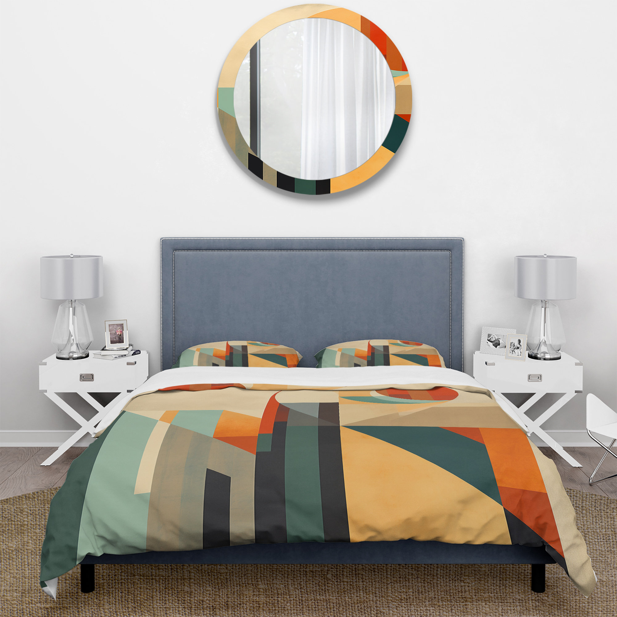 Design Art Full Moon Symphony Midcentury Abstract I - Abstract Duvet ...