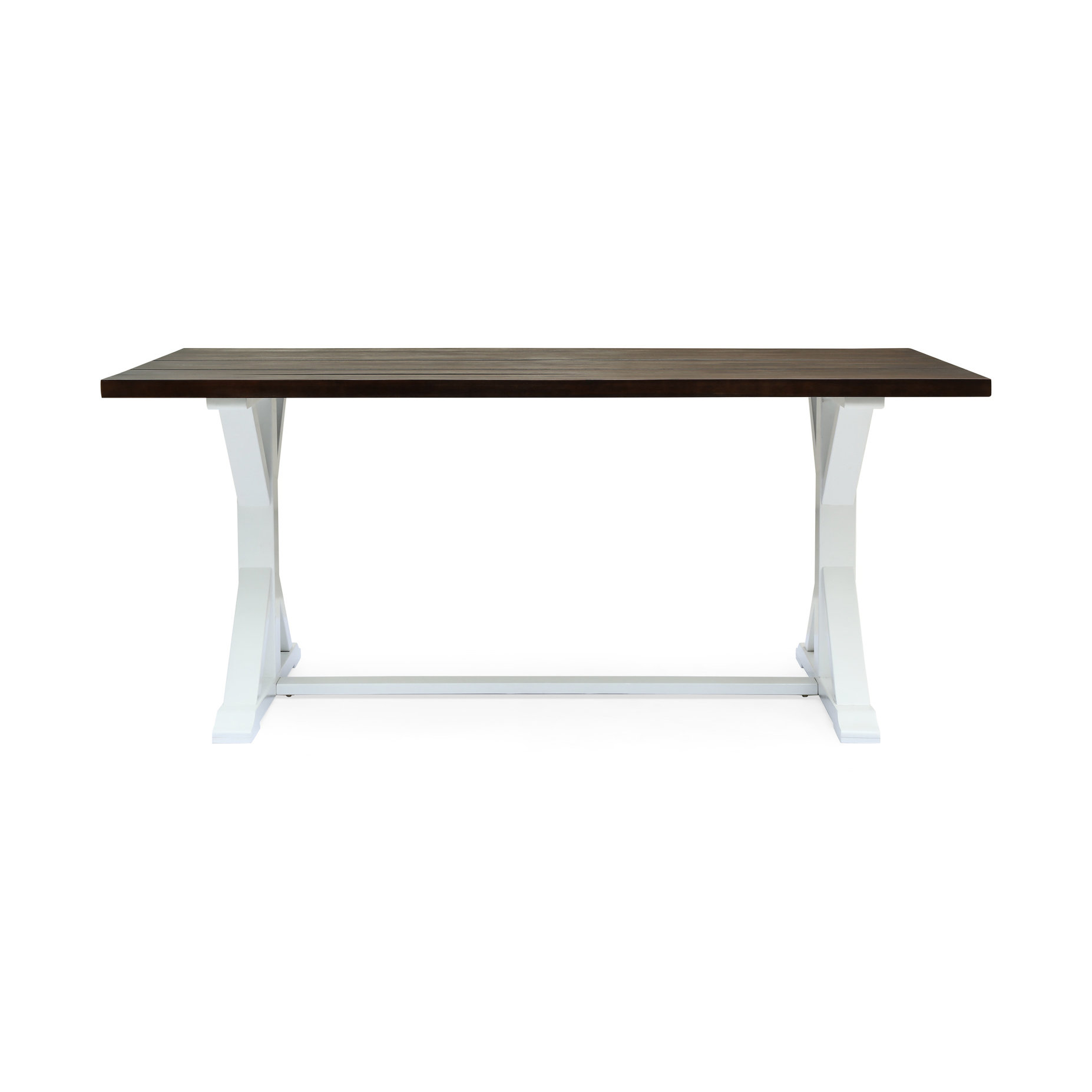 One Allium Way® Rustic Dining Table, Wood Frame, Deep Brown Tabletop ...