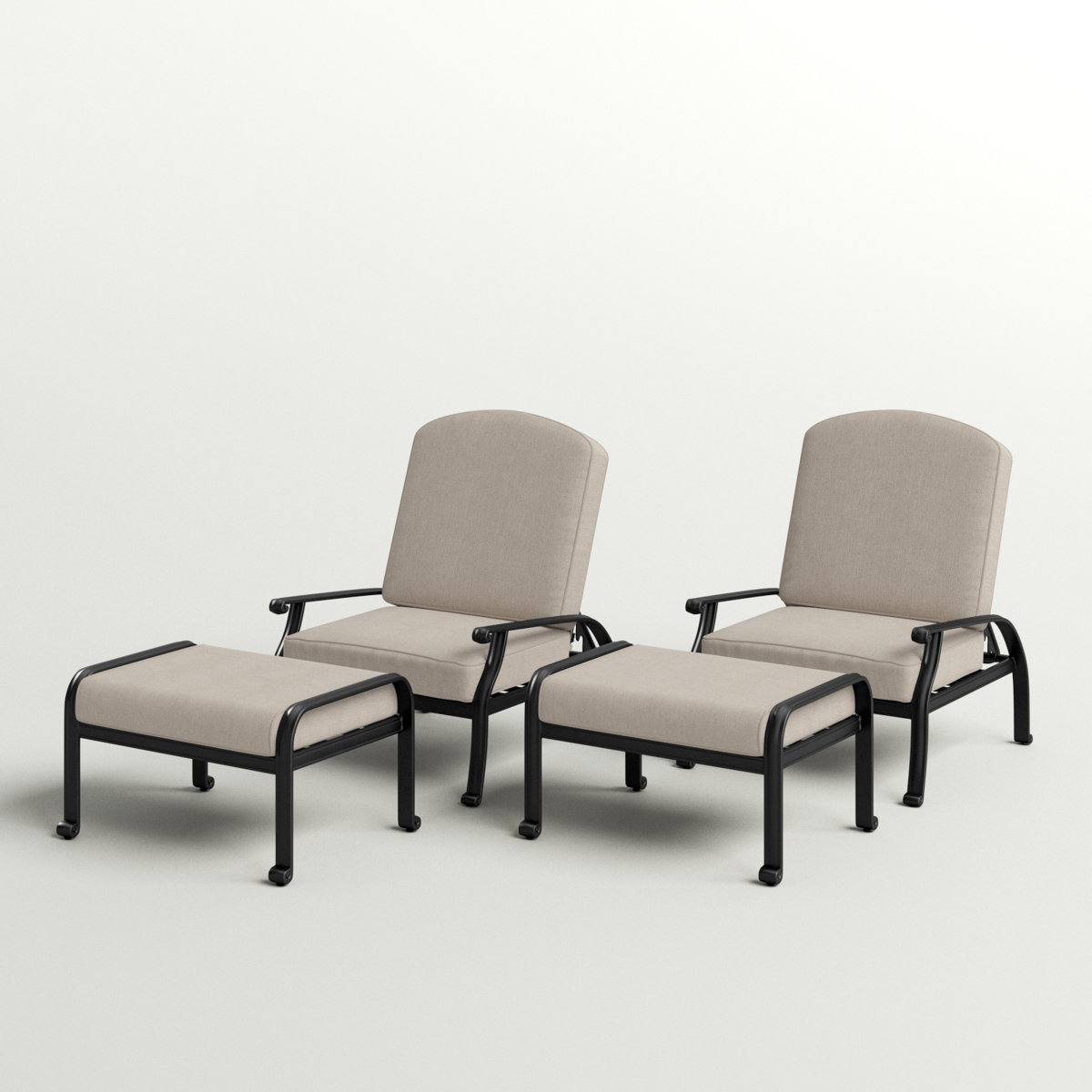 Three Posts™ Lebanon Recliner Patio Chair with Cushions and Ottoman ...