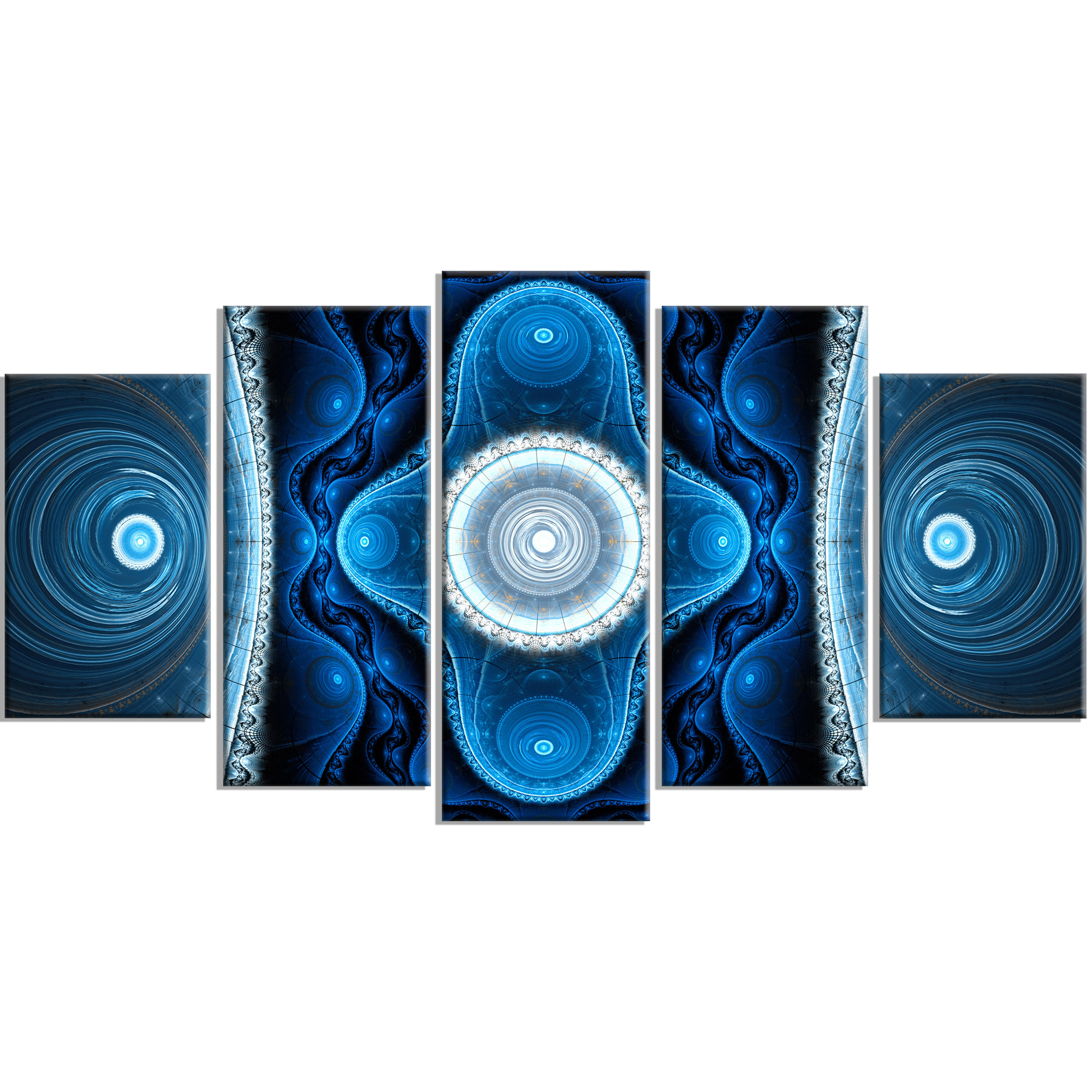 Design Art 'Cabalistic Blue Fractal Design' Graphic Art Print Multi ...