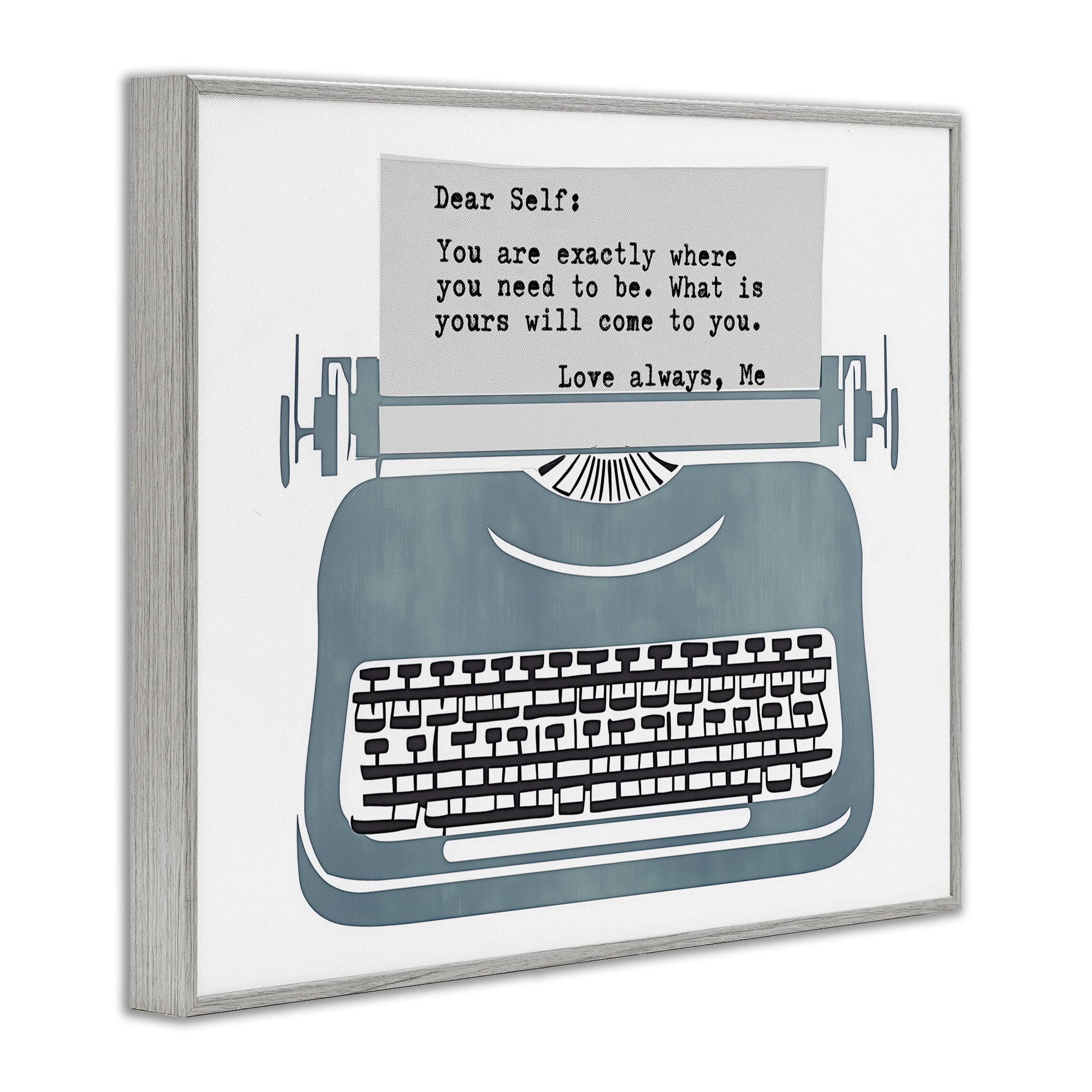 Stupell Industries Inspirational Typewriter Note to Self Framed Giclee ...