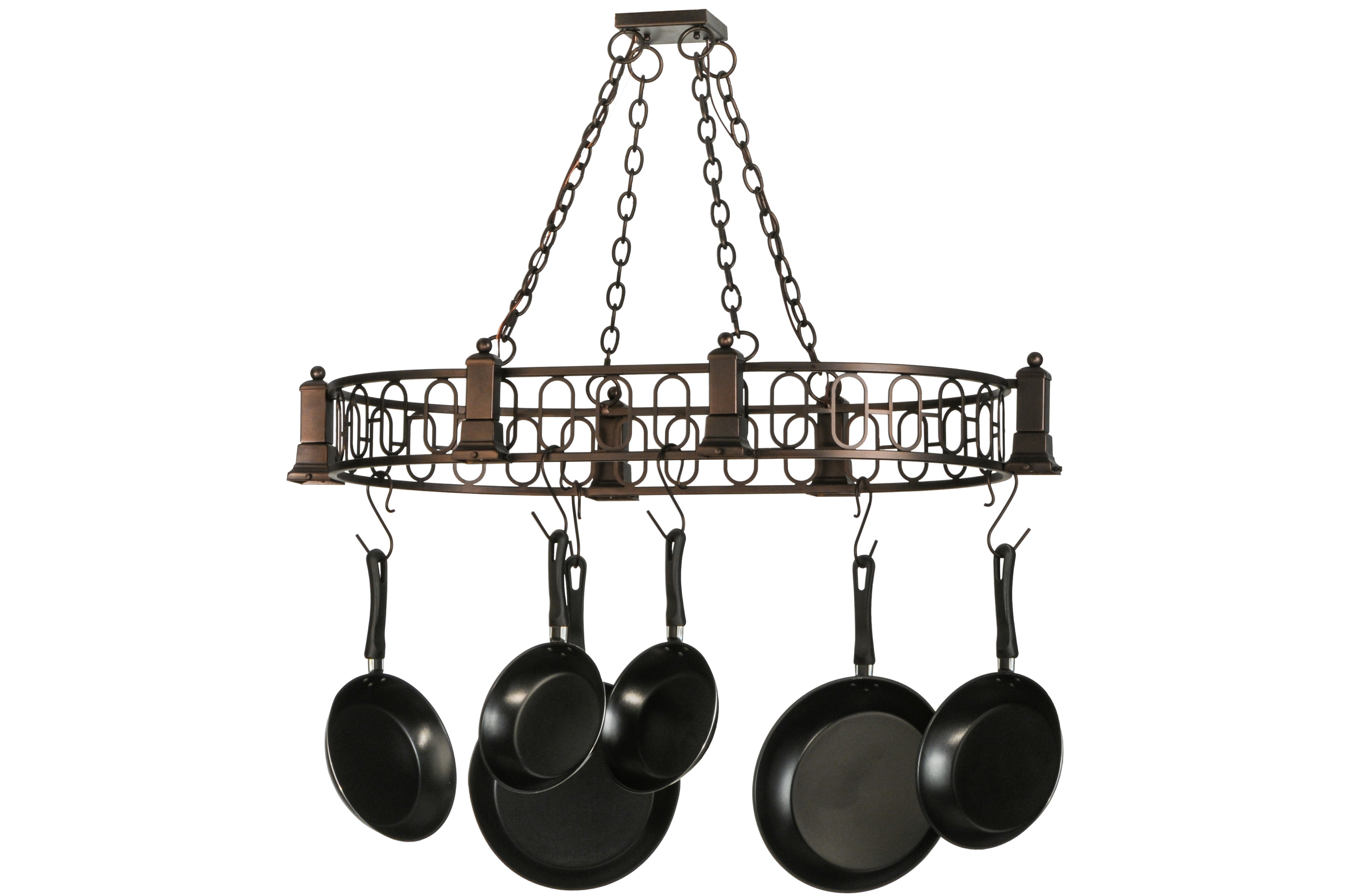 Meyda Lighting Revival Deco Metal Handcrafted Oval Hanging Pot Rack ...