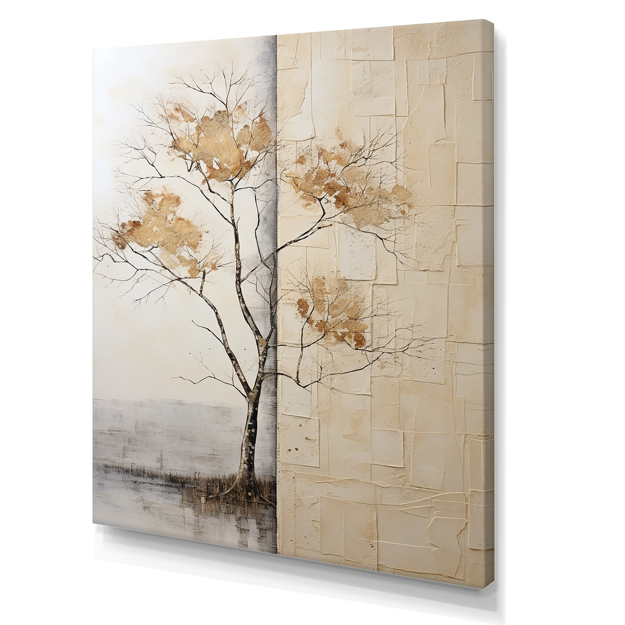 Design Art African Beige Tree II - Tree African Wall Art Prints | Wayfair