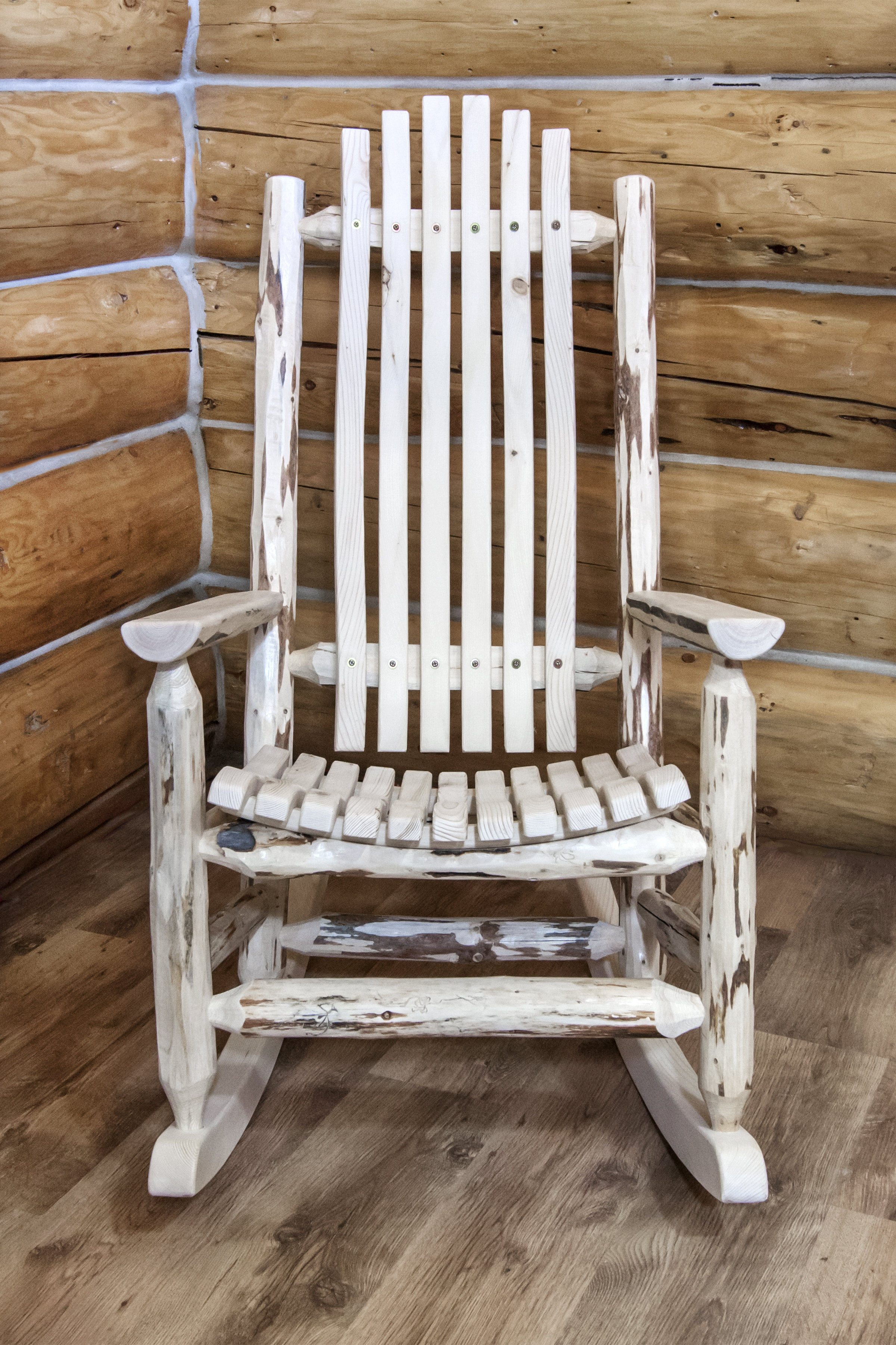 Loon Peak® Montana Collection Lodge Pole Pine Adult Log Rocking Chair ...