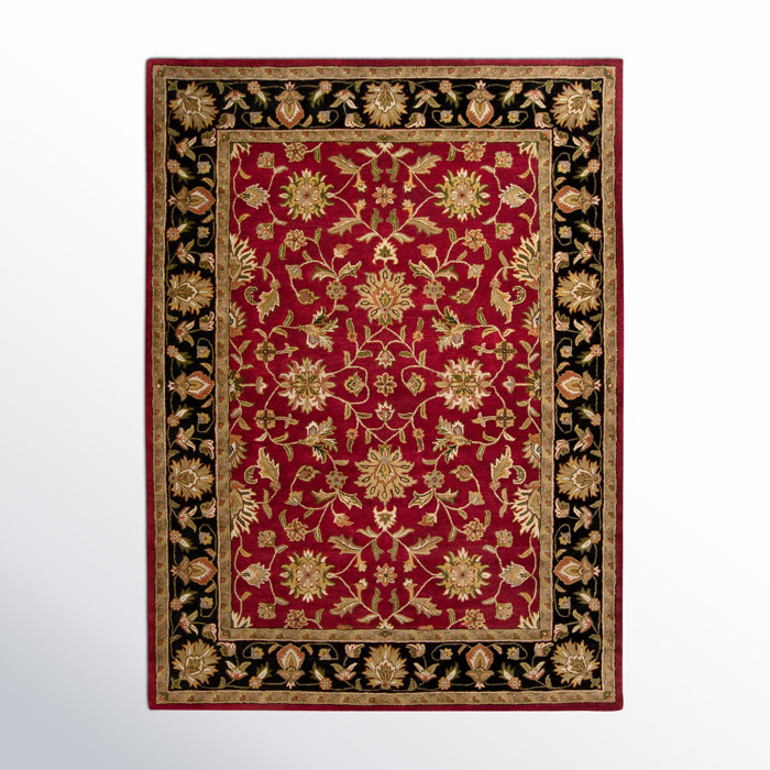 Birch Lane™ Byler Oriental Handmade Tufted Wool Garnet Area Rug ...