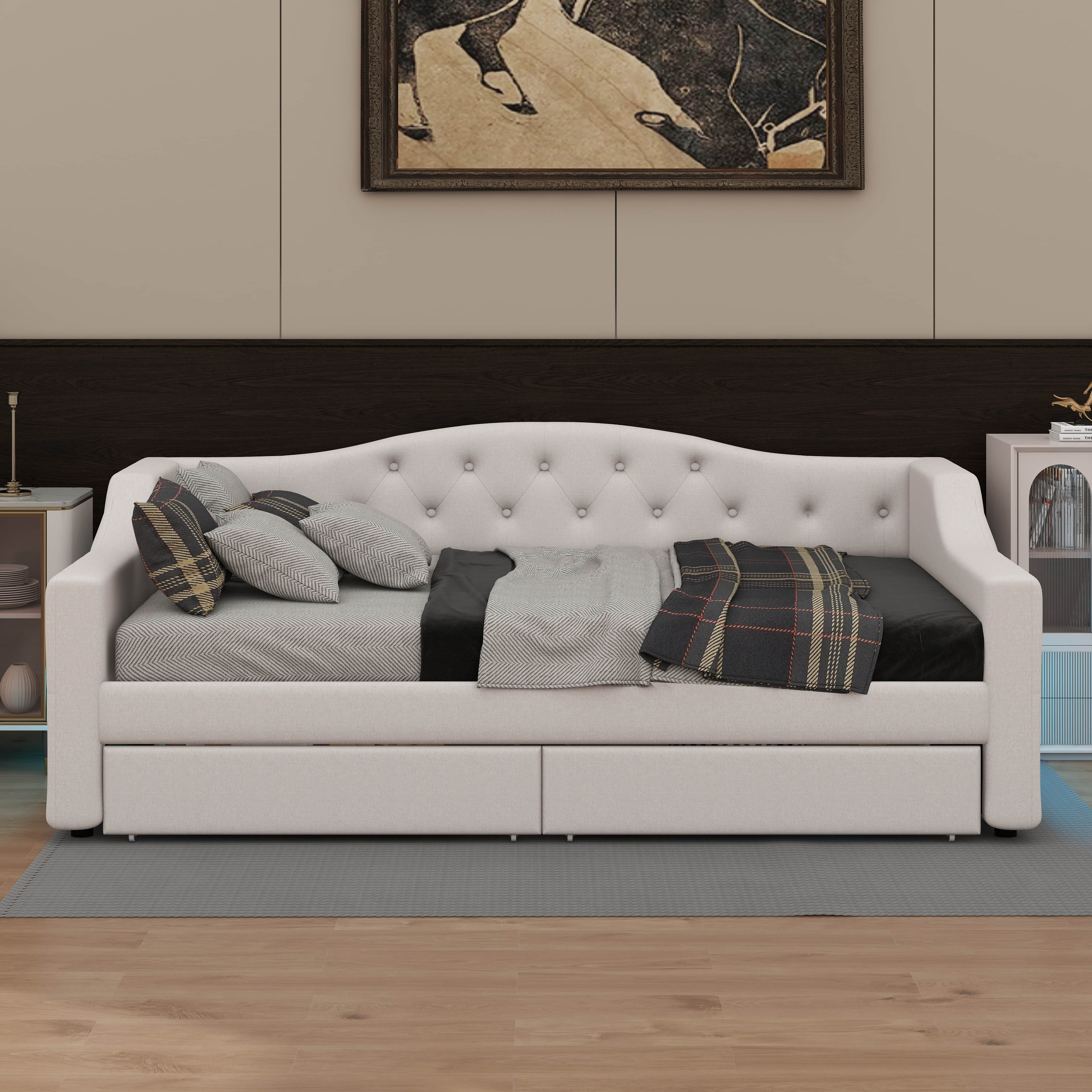 Mercer41 Twin XL Daybed With Upgraded LED Lighting And A Two-Drawer ...