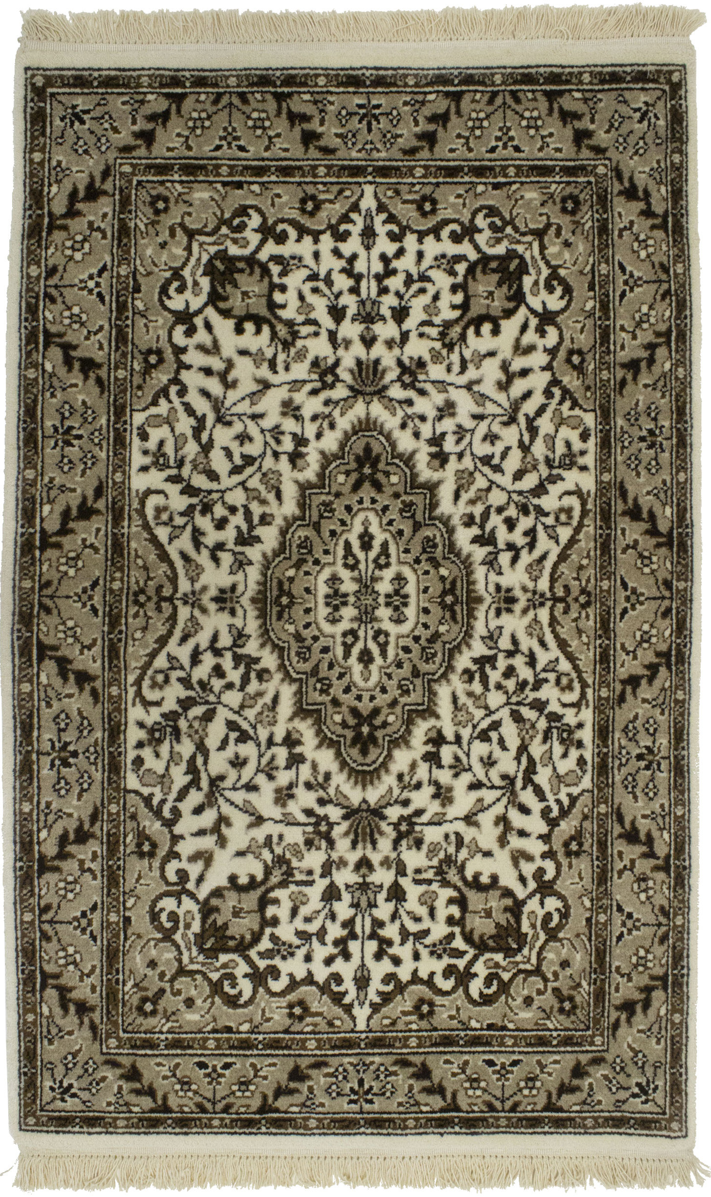 Darby Home Co Lemuel Cream Floral Kirman 3X4 Handmade Oriental Rug ...