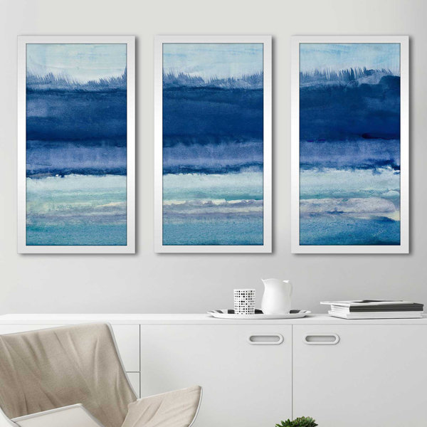 Highland Dunes 'Blue on Blue II' Watercolor Painting Print Multi-Piece ...