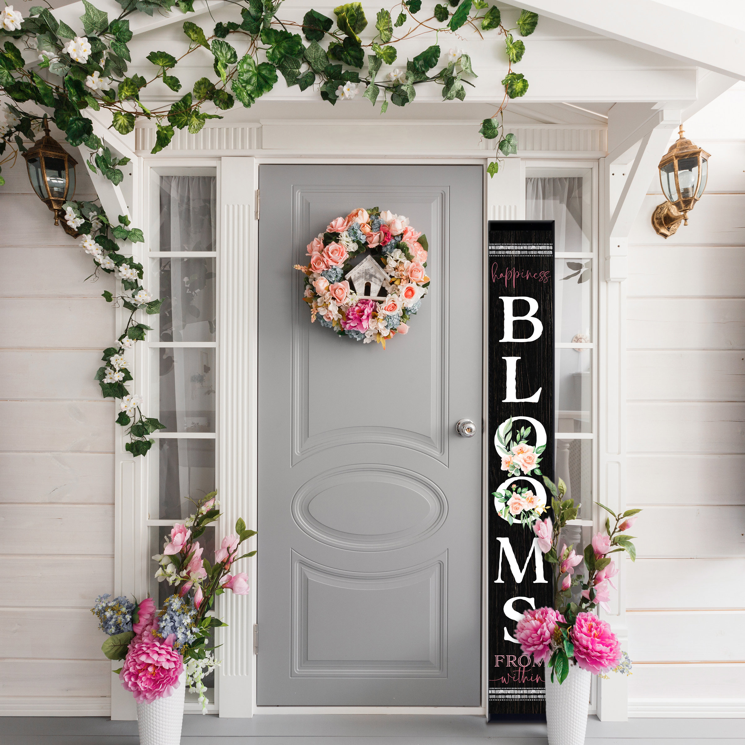 August Grove® 72in Spring Happiness Blooms From Within Outdoor Porch ...