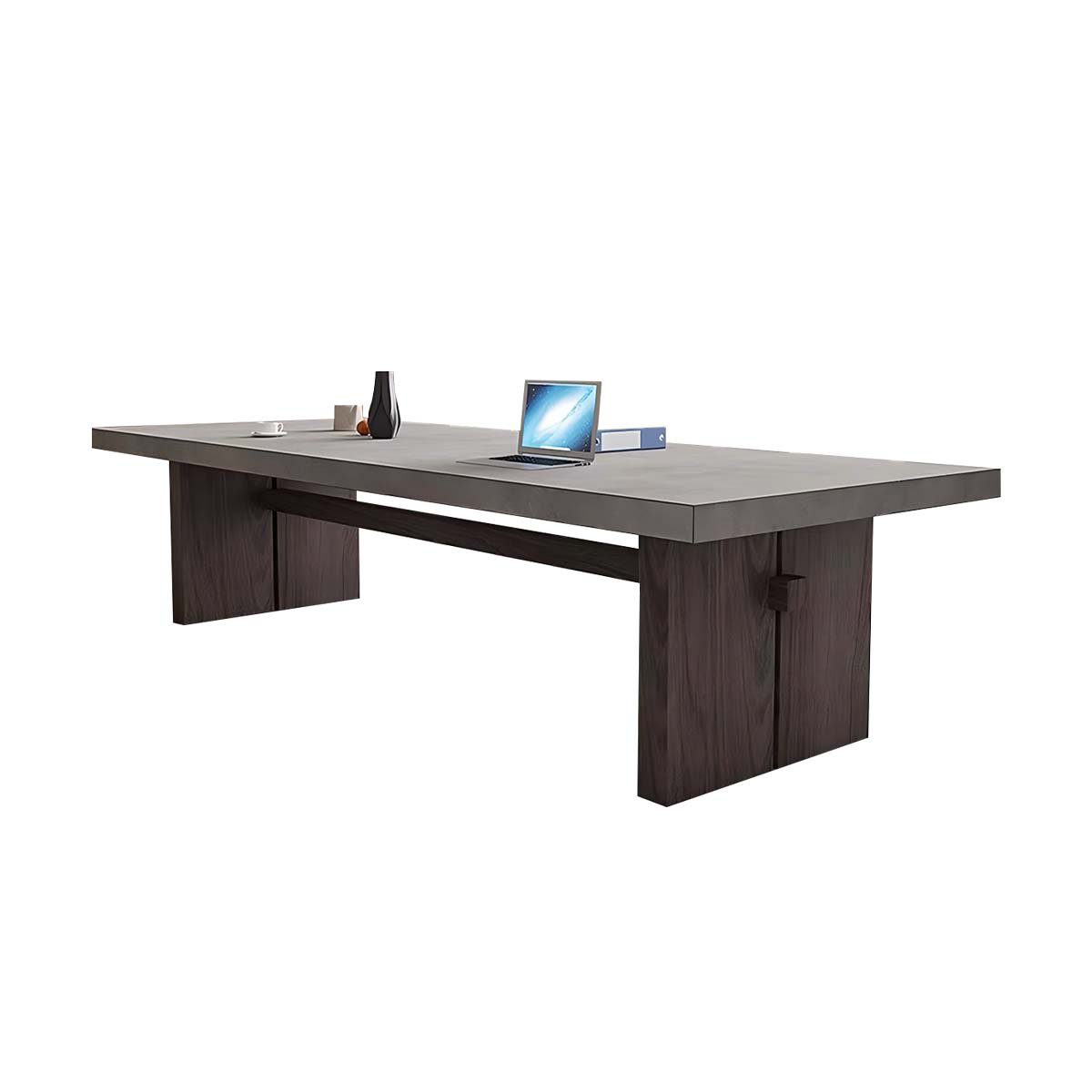 Latitude Run® Minimalist Luxury Raw Wood Large Slab Conference Table ...