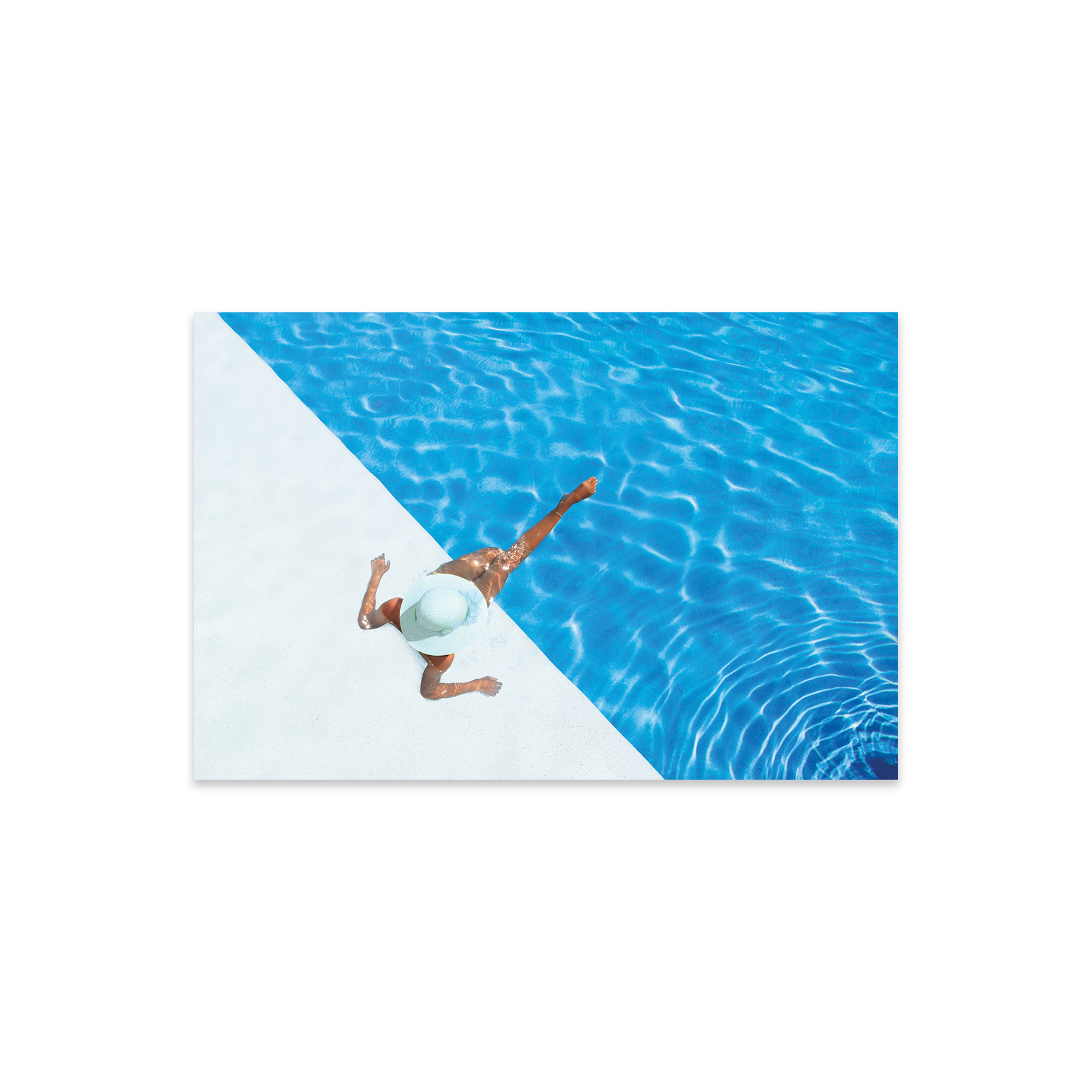 Highland Dunes Woman Relaxing In Swimming Pool Print On Acrylic Glass ...