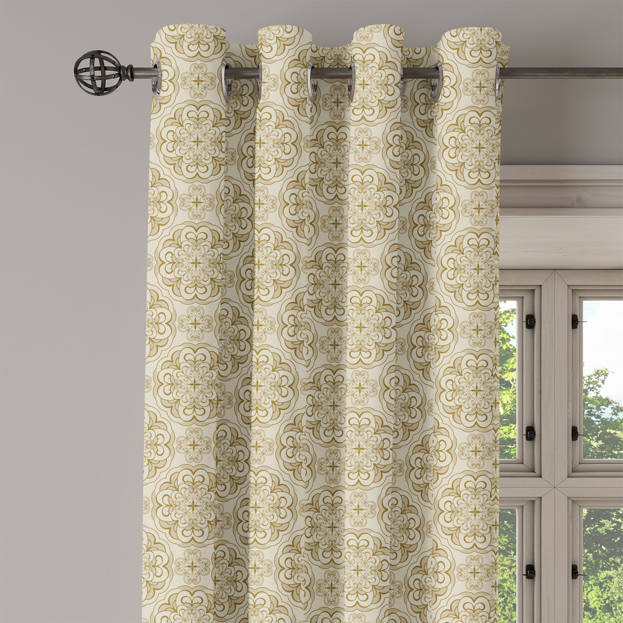 East Urban Home Living Room Sateen Abstract Blackout Grommet Single ...