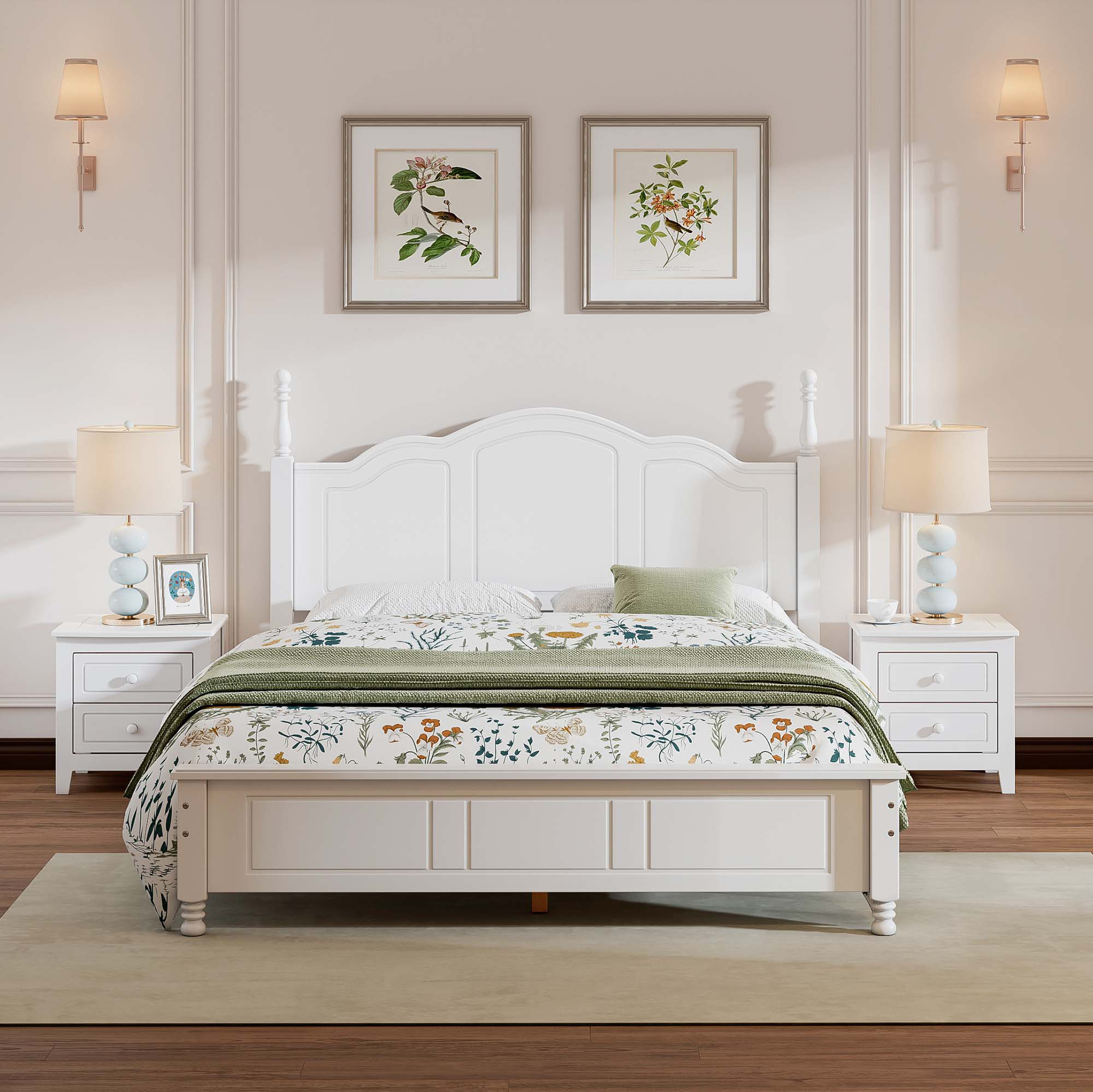 Lark Manor™ 3-Pieces Bedroom Sets,Wood Platform Bed And Two Nightstands ...