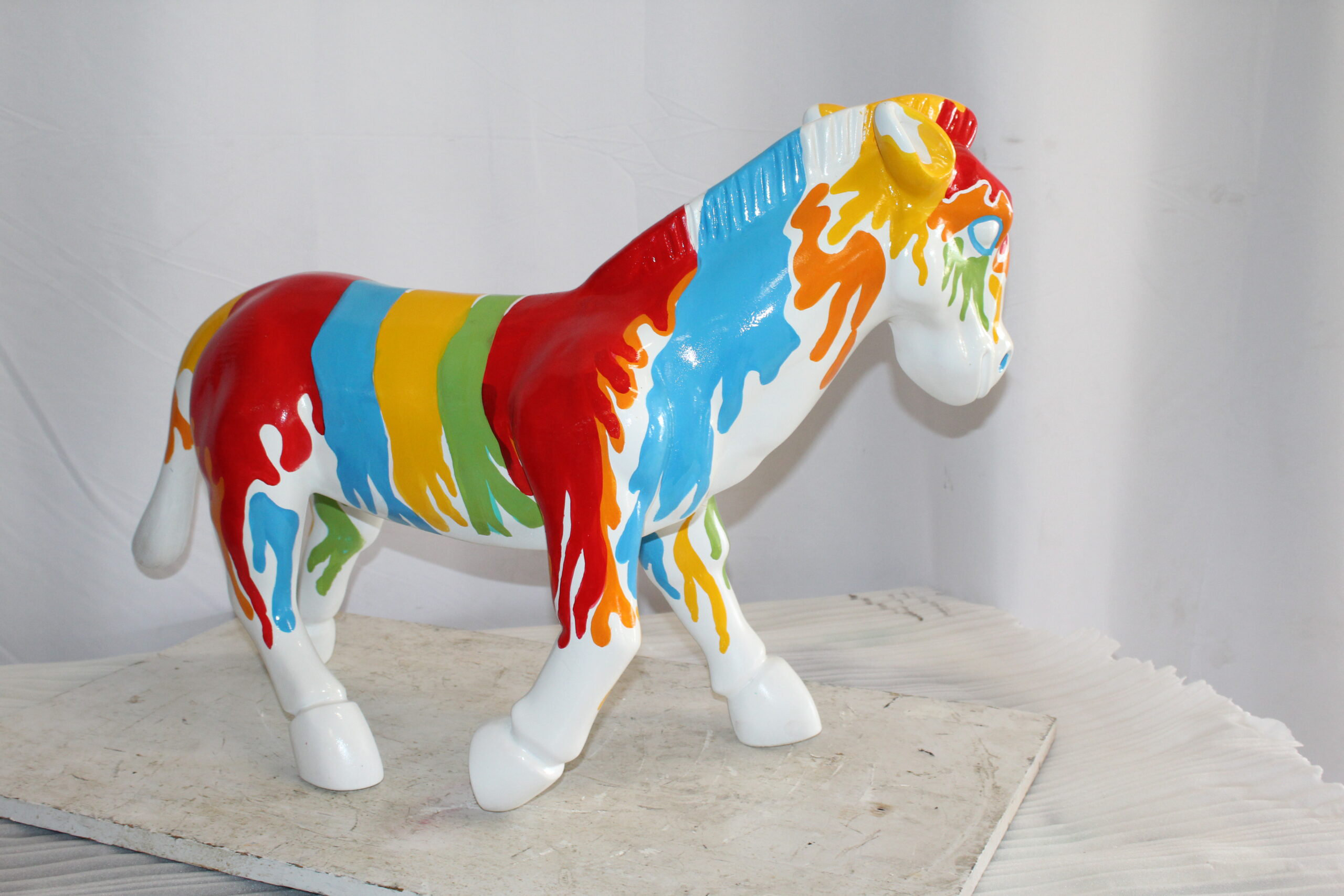 Nifao Collection A Burst of Color Dripping Paint Fiberglass Donkey ...