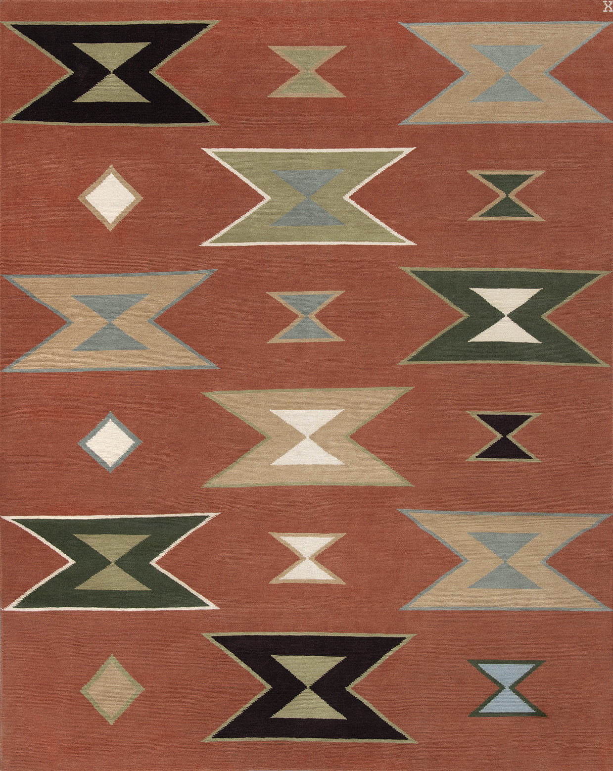 New Moon Rugs Mesa Southwestern Hand-Knotted Wool Area Rug in ...