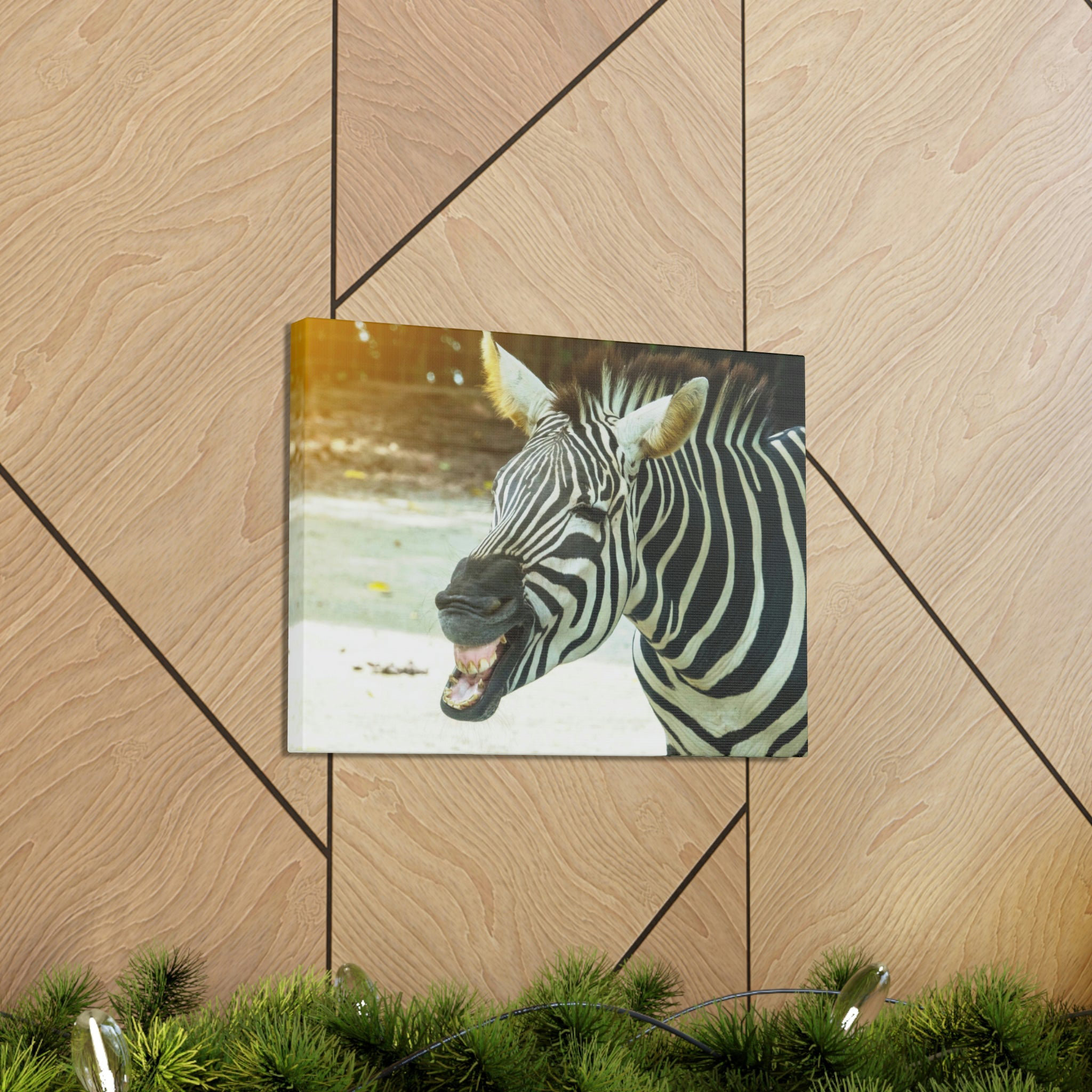 Ebern Designs Funny Zebra Silly Zebra Scene Outside Wall Art | Wayfair