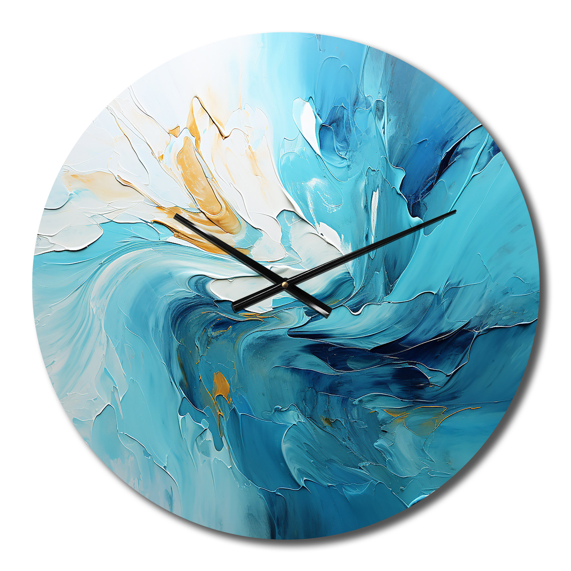 East Urban Home Azure Symphony I - Abstract Landscape Wall Clock | Wayfair
