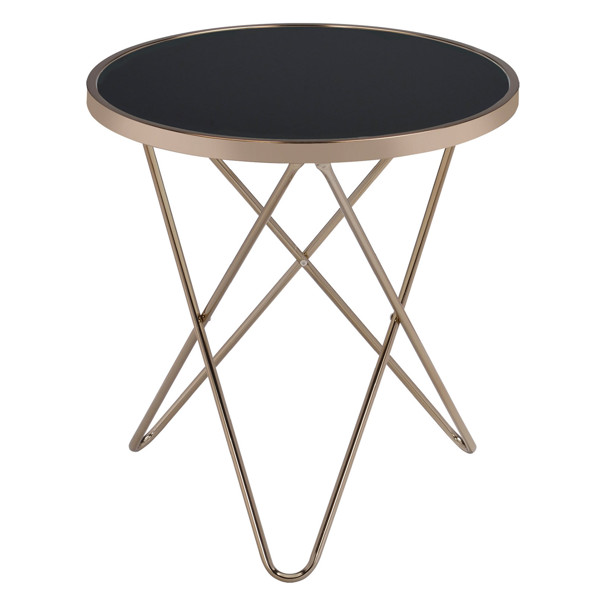 Union Rustic Glass Top Round Table In Champagne Finish | Wayfair