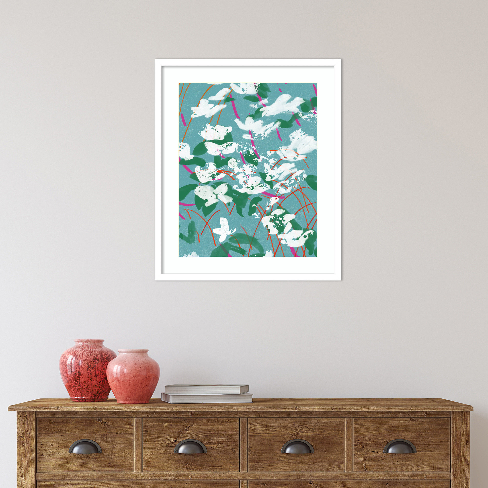 Red Barrel Studio® Teal Tales By Jenny Frean Wood Framed Wall Art Print ...