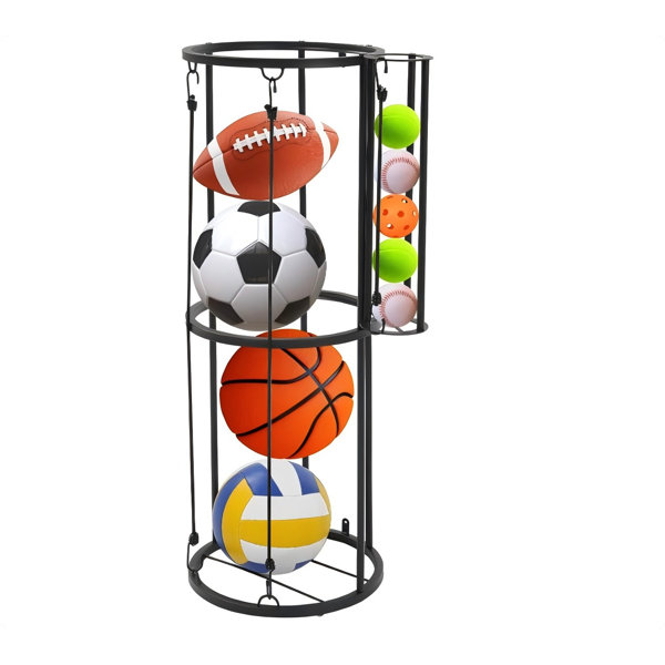 17 Stories Outdoor Ball Storage,Wall Mounted Garage Sports Equipment ...