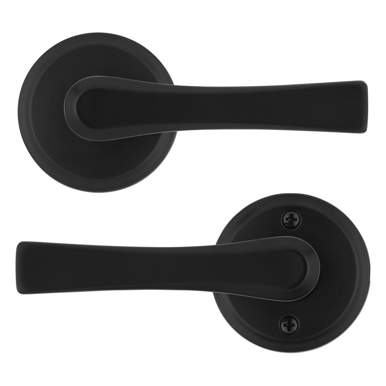 Kwikset Katella Matte Black Door Lever | Wayfair