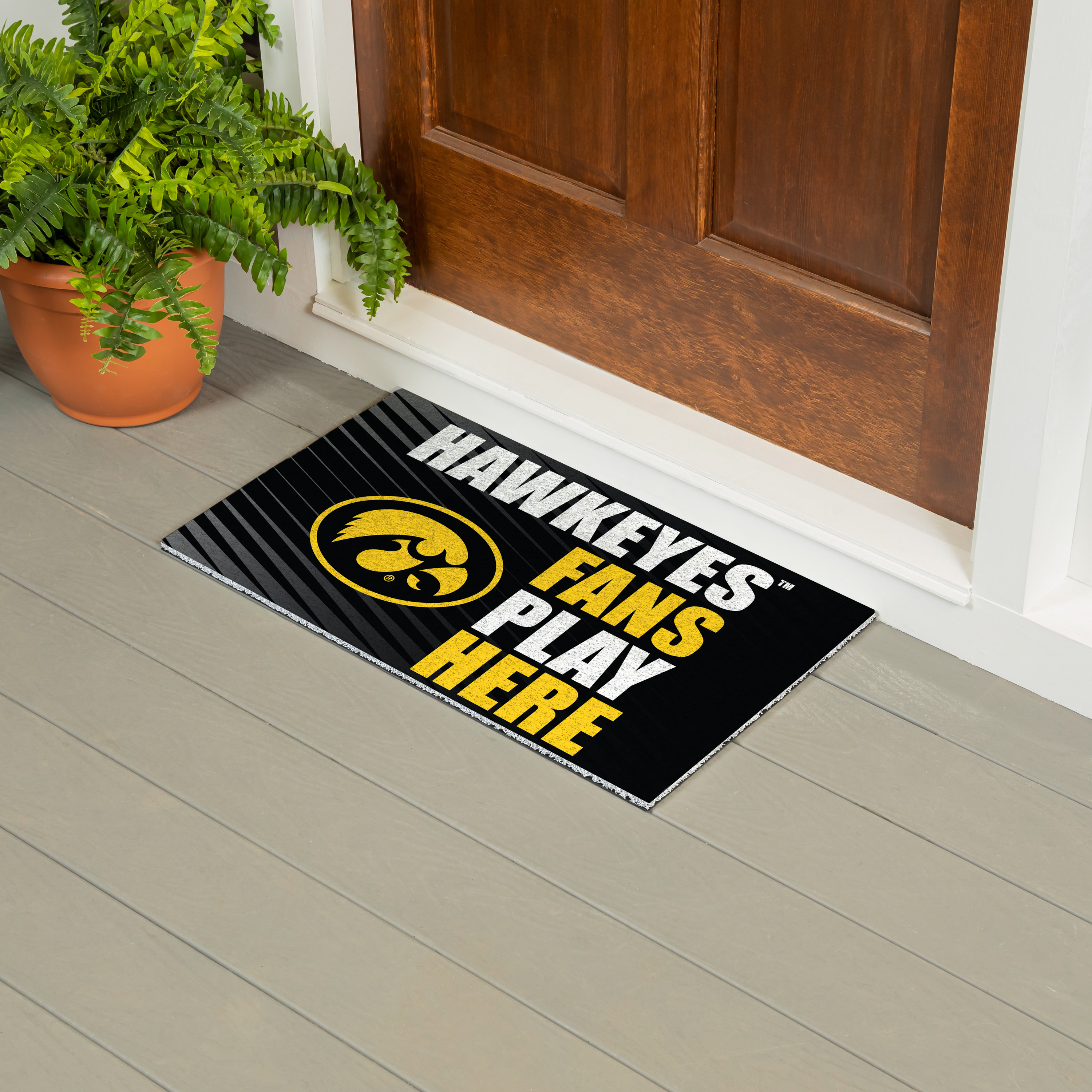 Wrought Studio™ University of Iowa Fan PVC Mat, 28"x16" | Wayfair