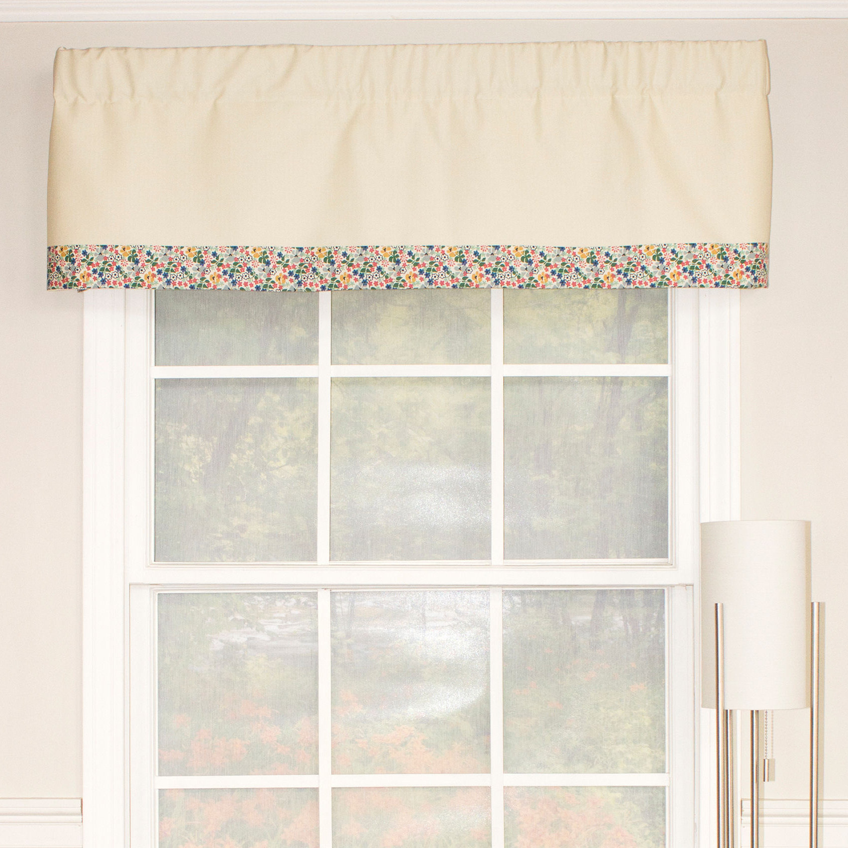 RLF Home Cotton Blend Tailored 50'' W Window Valance in Ivory | Wayfair
