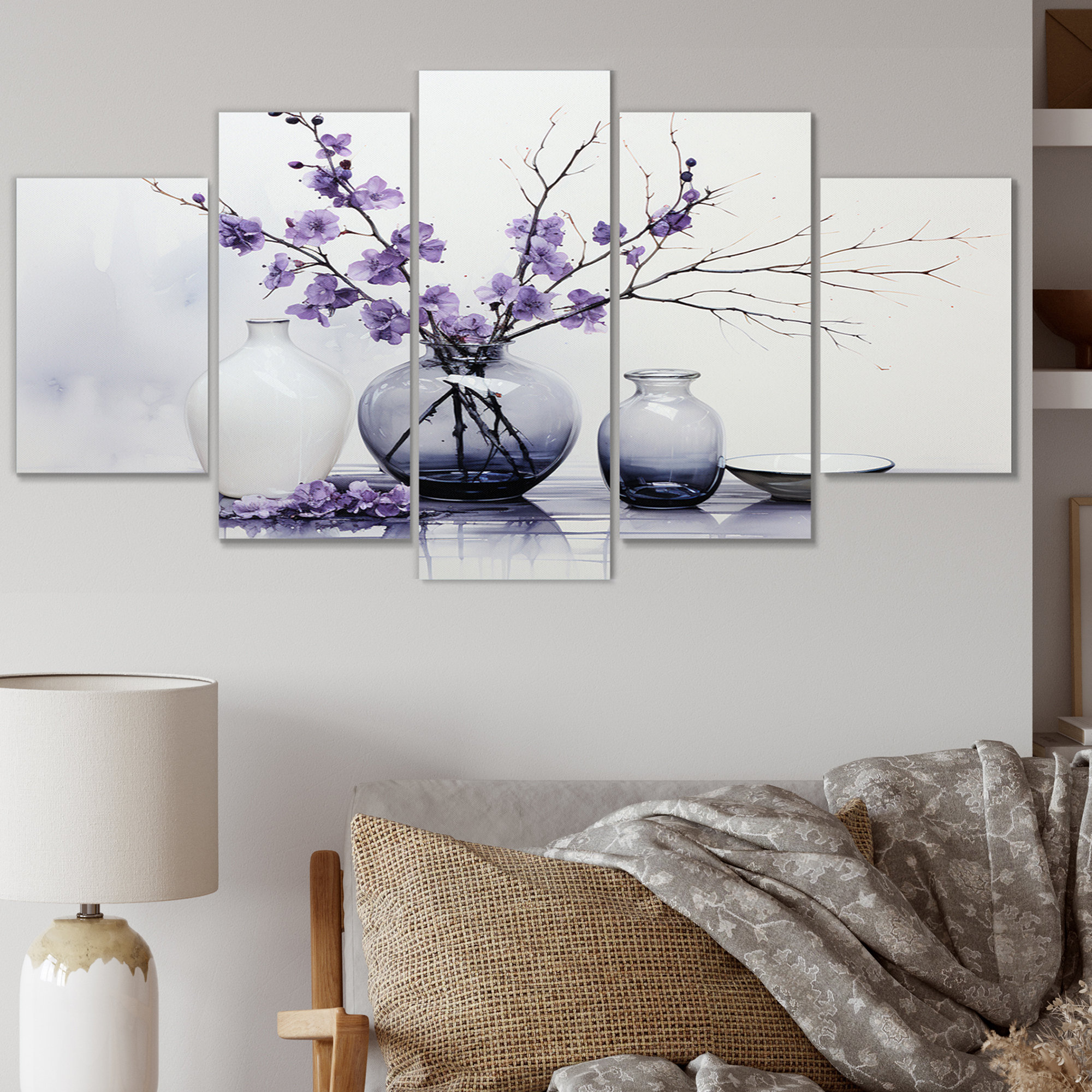 Winston Porter Purple Grey Minimalism Balance And Contrast Pottery ...