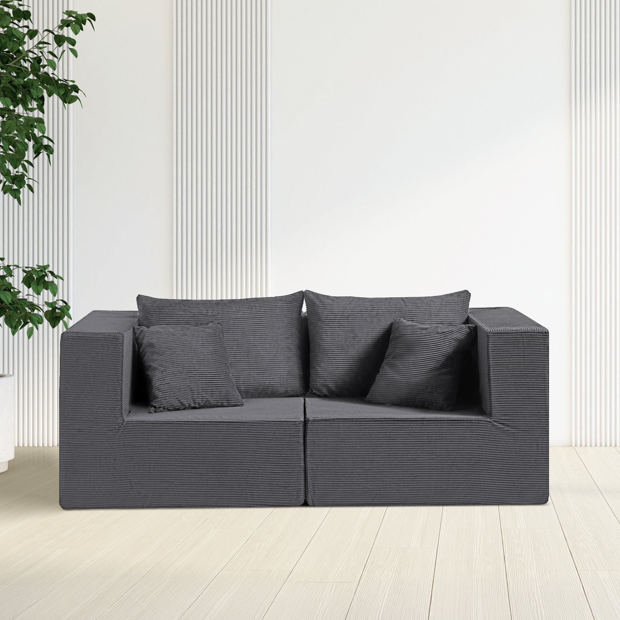 Ebern Designs 80" Modular Sectional Sofa Couches Comfy Cloud Couch For ...