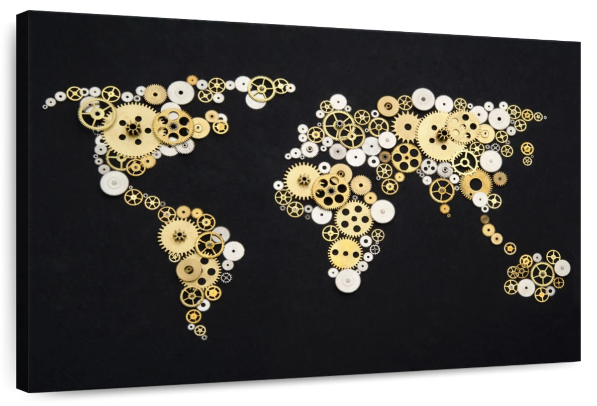 Breakwater Bay Aliaz Gear World Map | Wayfair