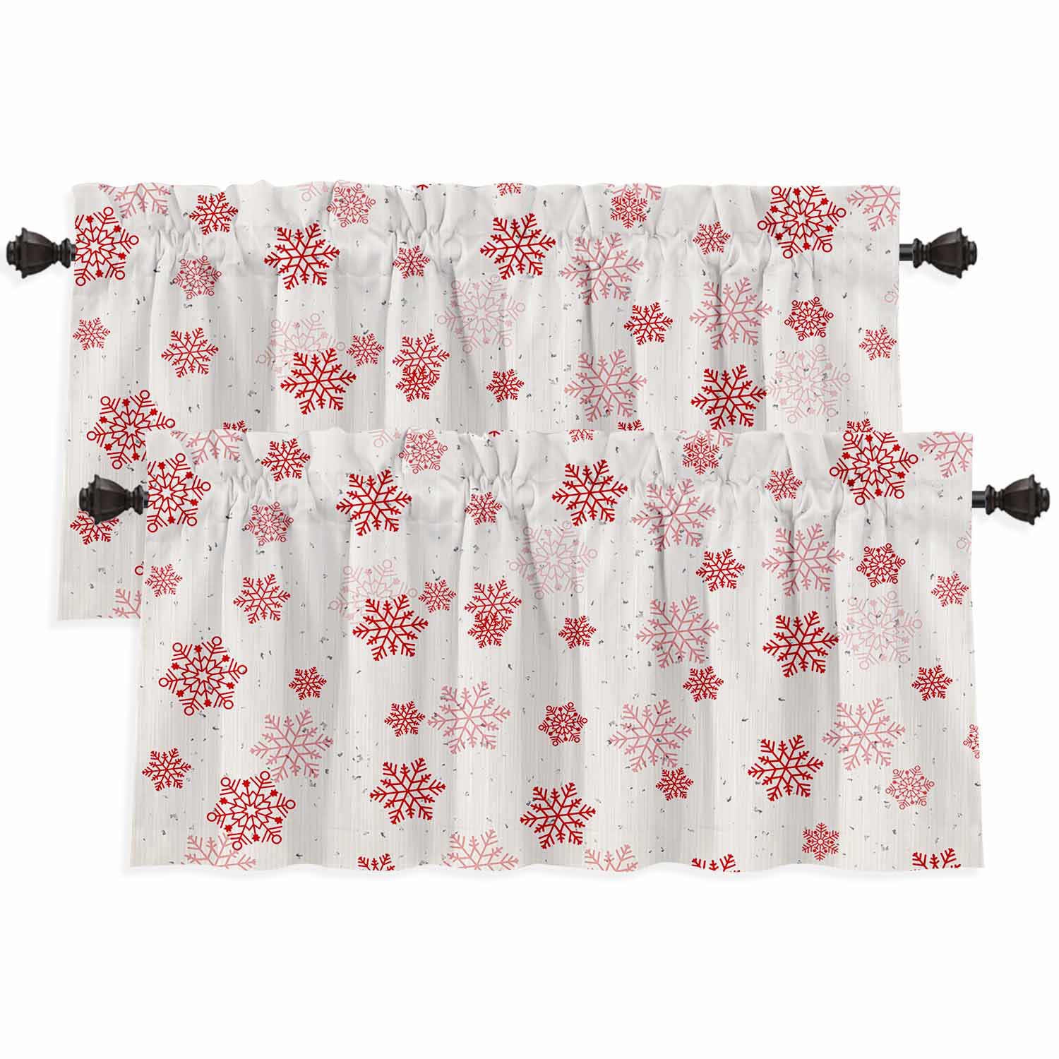 Ophelia & Co. White 52"W Christmas Snow Japan Winter Window Valance ...