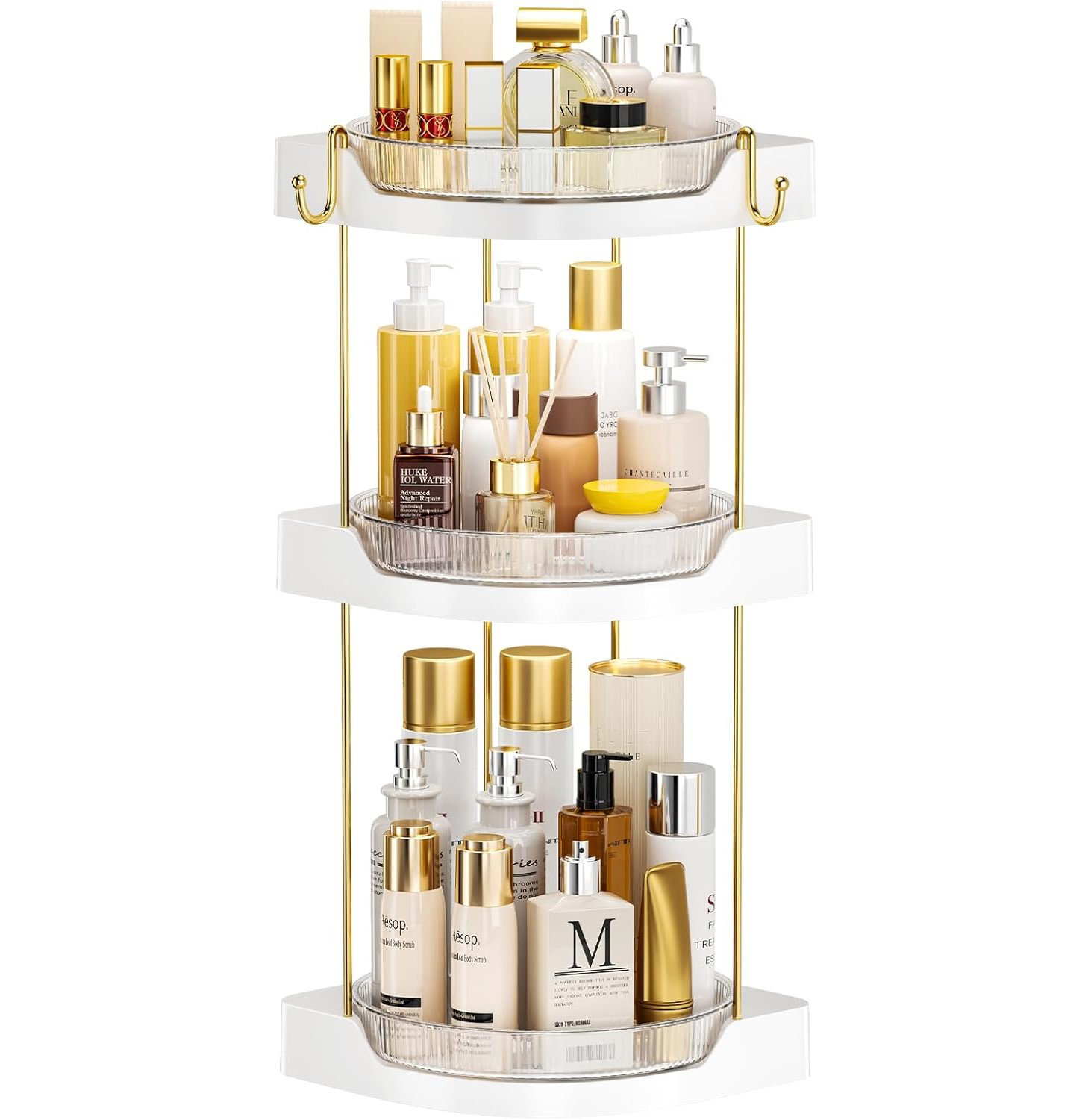 Everly Quinn 360 Rotating Makeup Organizer Large Capacity Bathroom ...