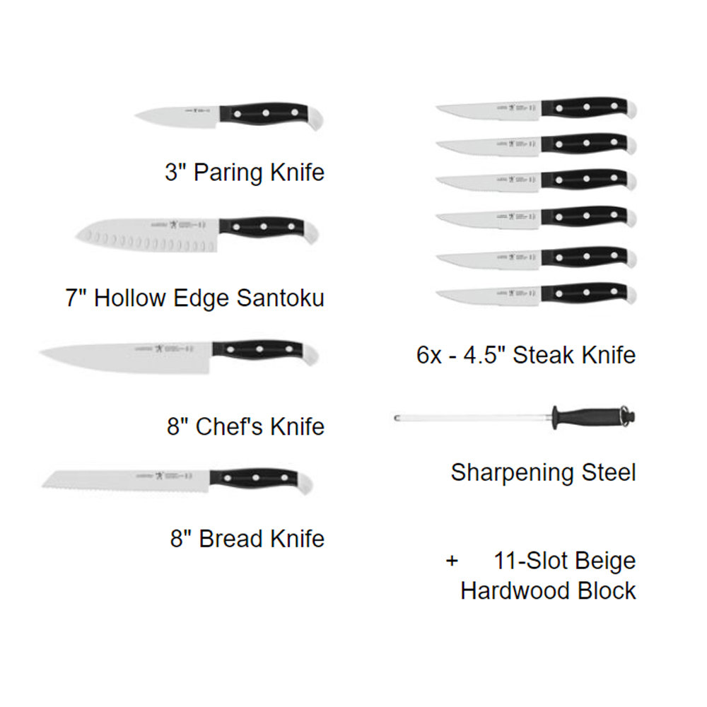 HENCKELS Statement 12-Piece Kitchen Knife Set with Block, Chef s Knife ...
