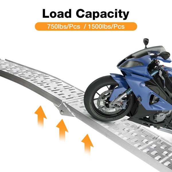 Audew 2Pcs 7.5ft Aluminum Loading Ramp with Support Legs for Trucks ...