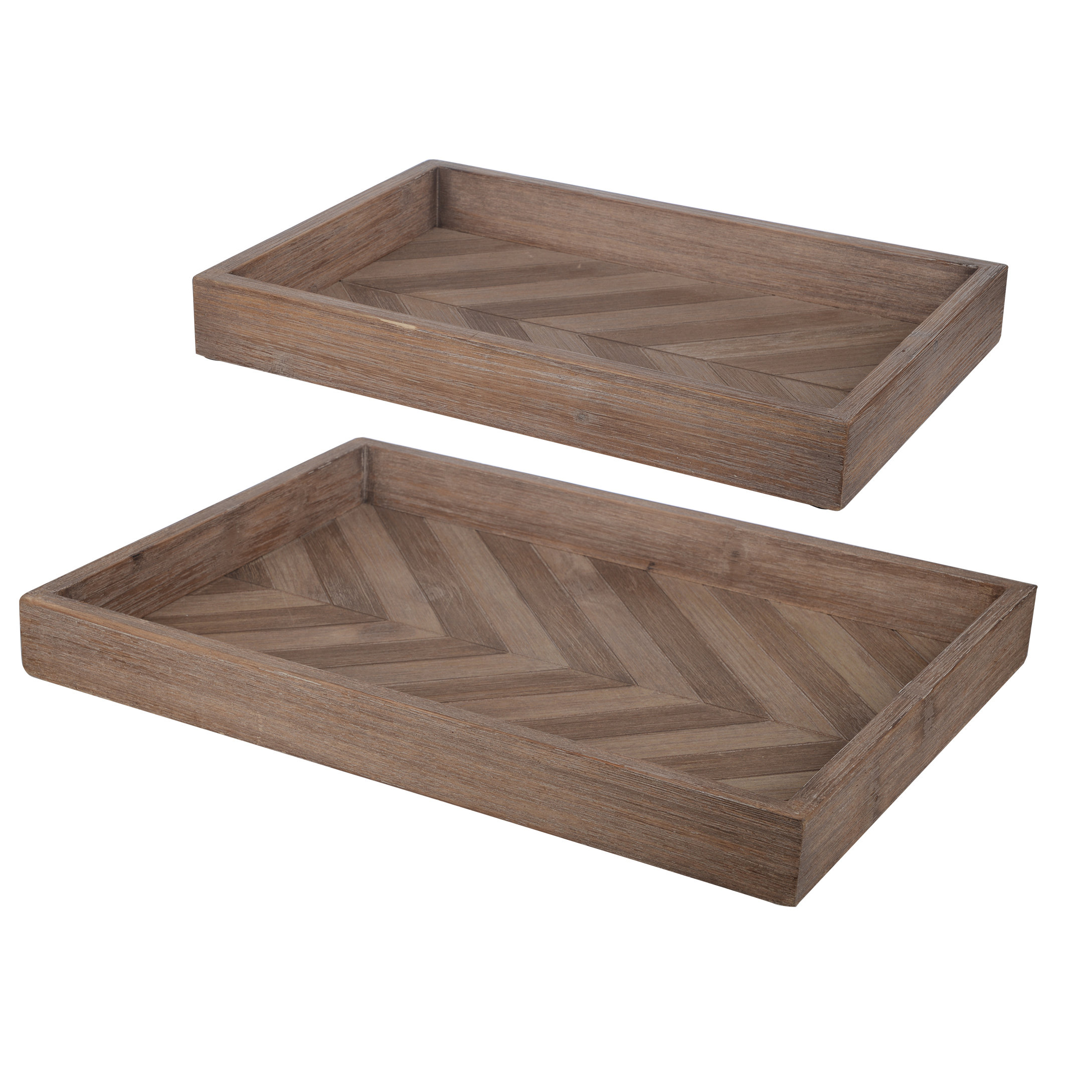 Alcott Hill® Brown 2 Piece Tray Set | Wayfair