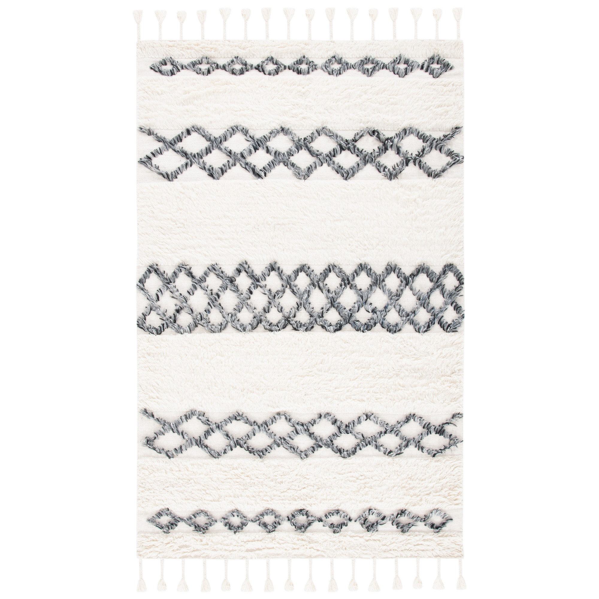 Foundry Select Benyam Hand Loomed Wool/Cotton Geometric Rug in Ivory ...