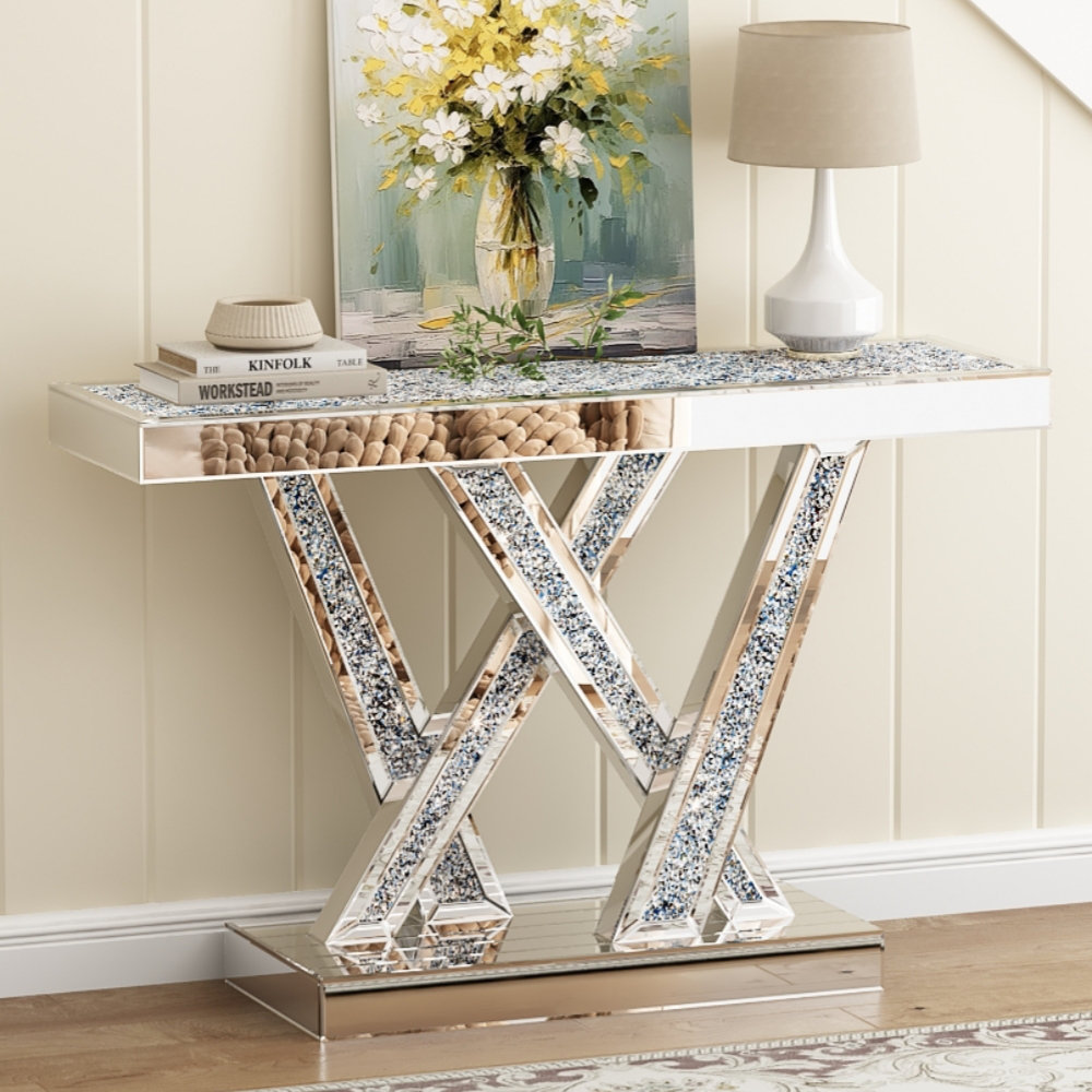 Everly Quinn Rillamas 47.24'' Mirrored Console Table Sofa Living ...