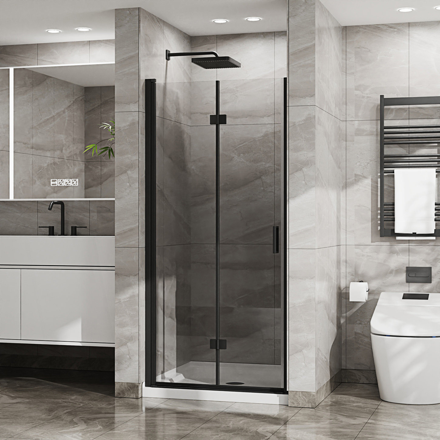 ACCOLADE FURNITURE LLC 34"X 72" Bifold Frameless Glass Shower Door ...