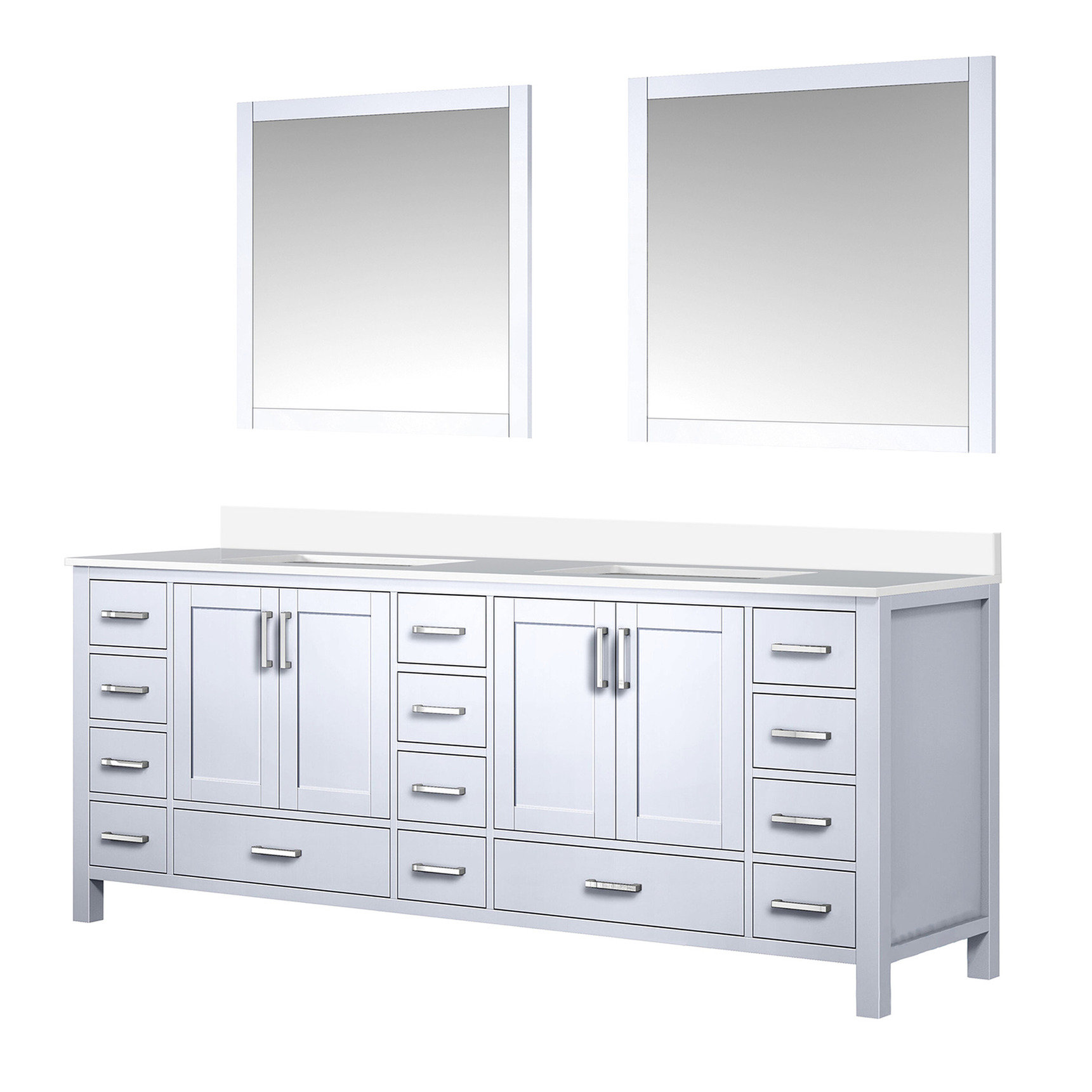 Hokku Designs White Double Bath Vanity - 34 Mirror, Soft Close, Scratch ...